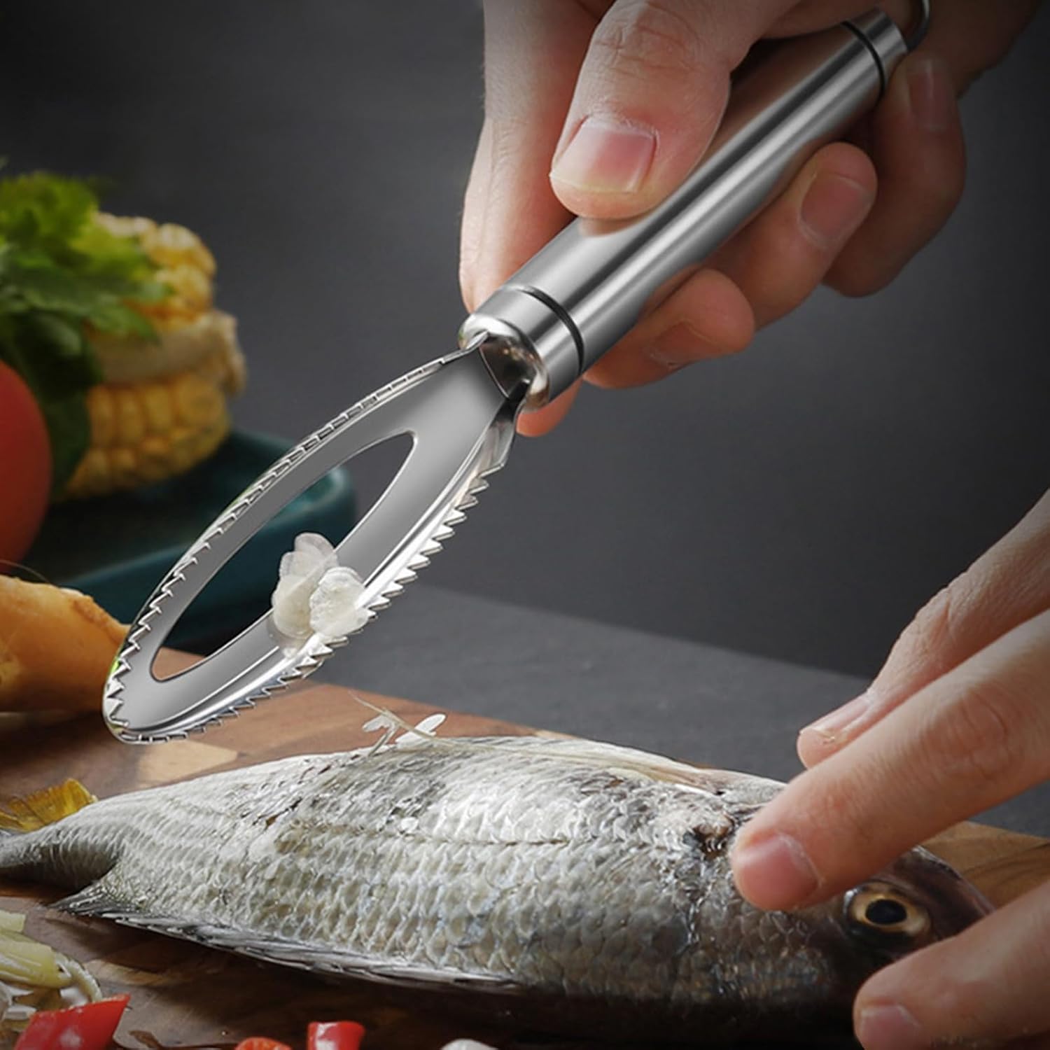 Amazon.com: Haikole fish scaler Stainless Steel Fish Scaler Remover,Portable 304 Stainless Steel ...