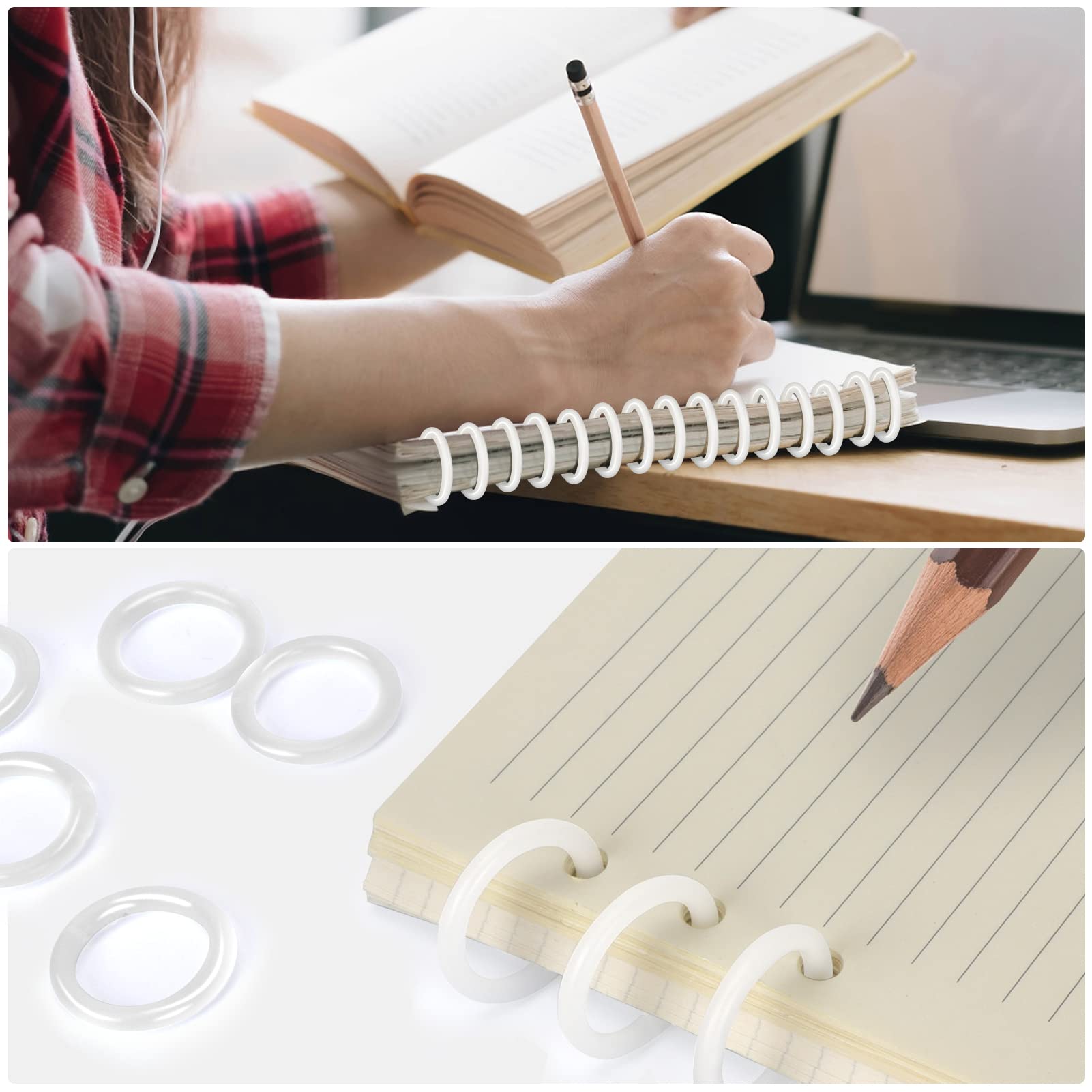 Plastic Rings 100-Piece Book Binder Rings | 25mm Loose Leaf Rings | DIY ...
