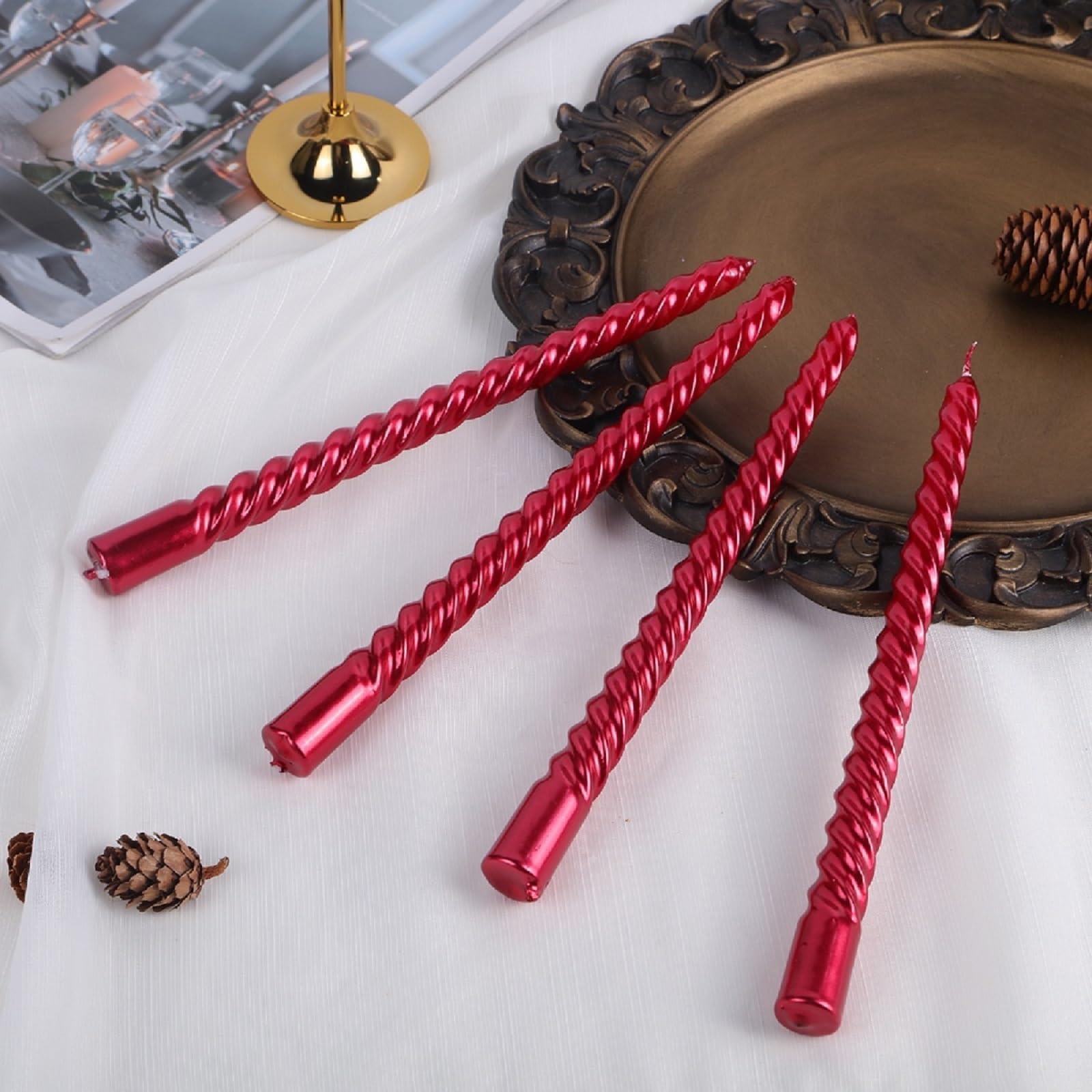 Amazon.com: Berkebun Rde Taper Candles 10 inch-Set of 4 Tapered Candles ...