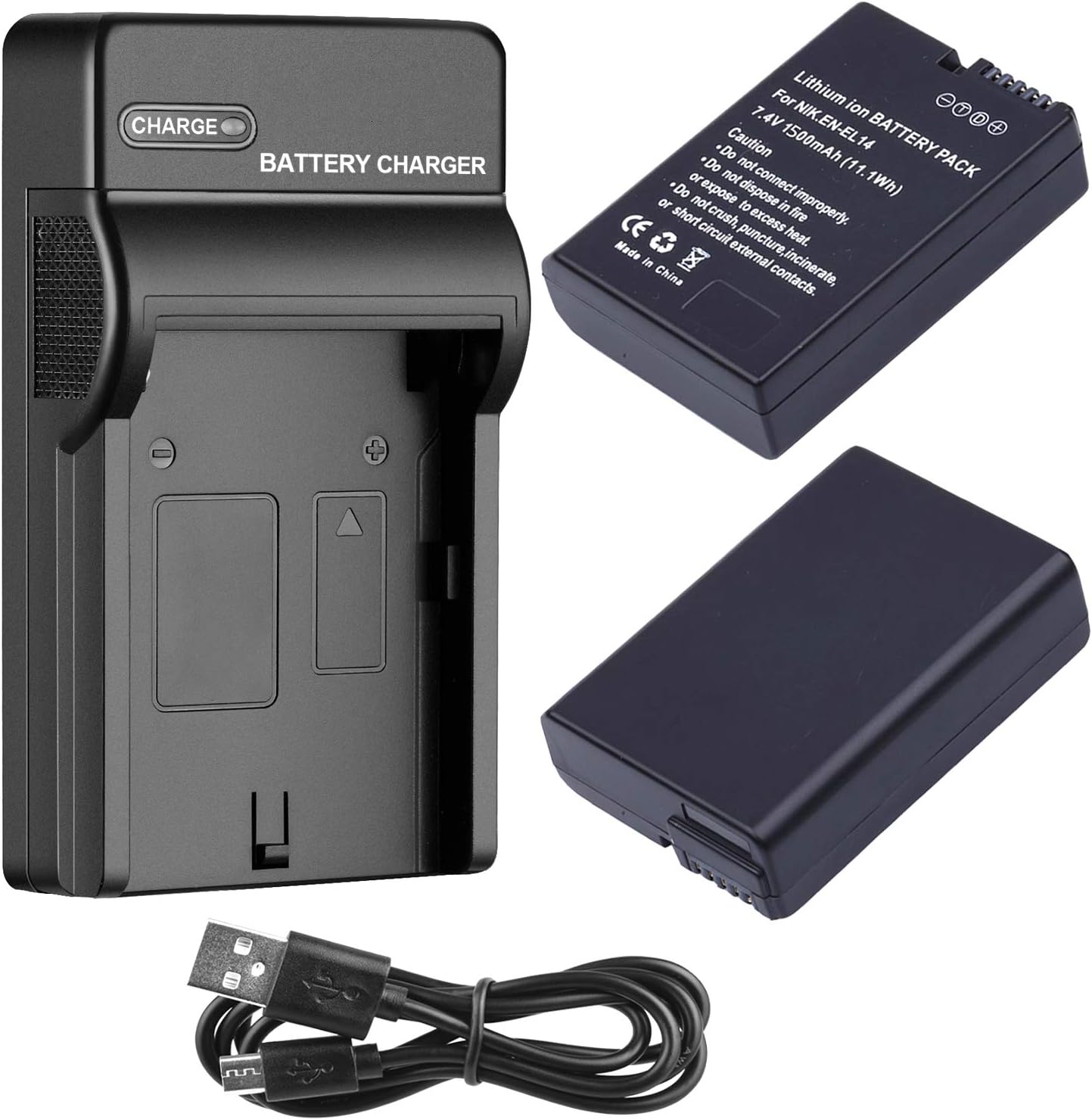 Amazon.com: 2 Pack Battery and USB Battery Charger for Nikon D3100 ...