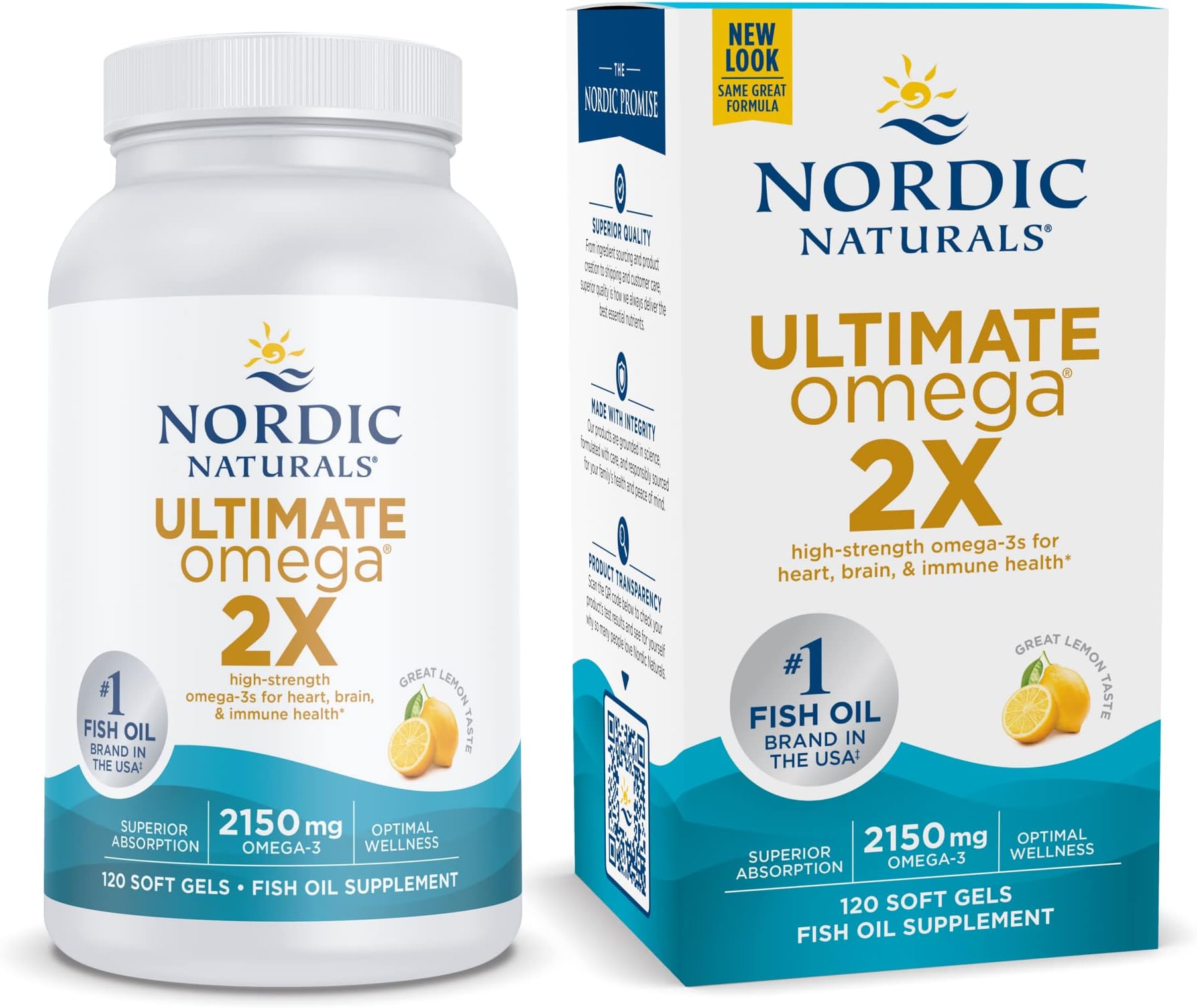 Amazon.com: Nordic Naturals Ultimate Omega 2X, Lemon Flavor - 120 Soft ...