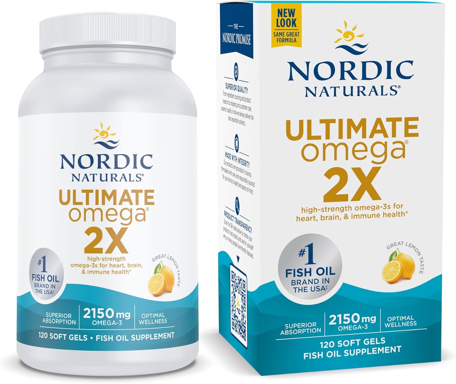 Amazon.com: Nordic Naturals Ultimate Omega 2X, Lemon Flavor - 120 Soft ...