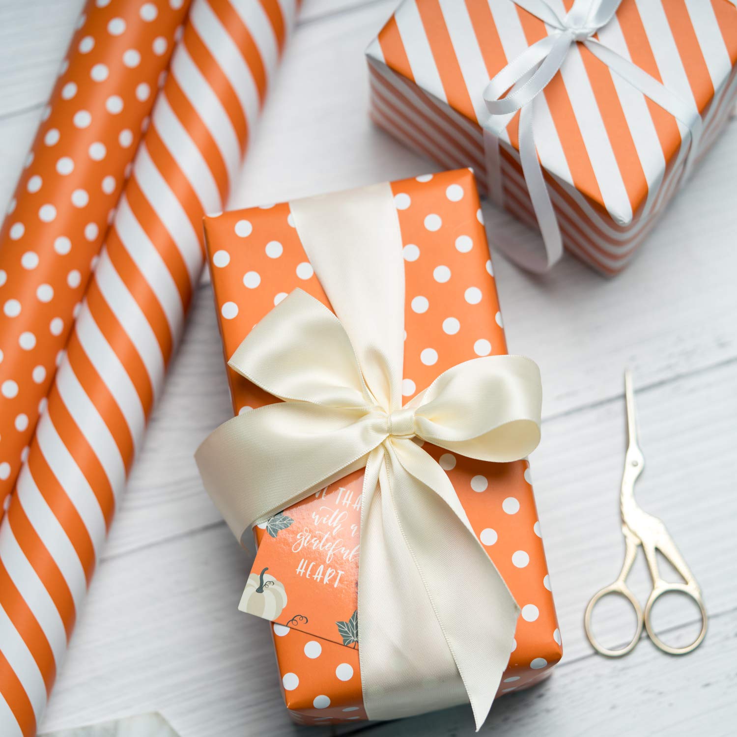 Snapklik.com : WRAPAHOLIC 30 Inch Reversible Orange Wrapping Paper ...