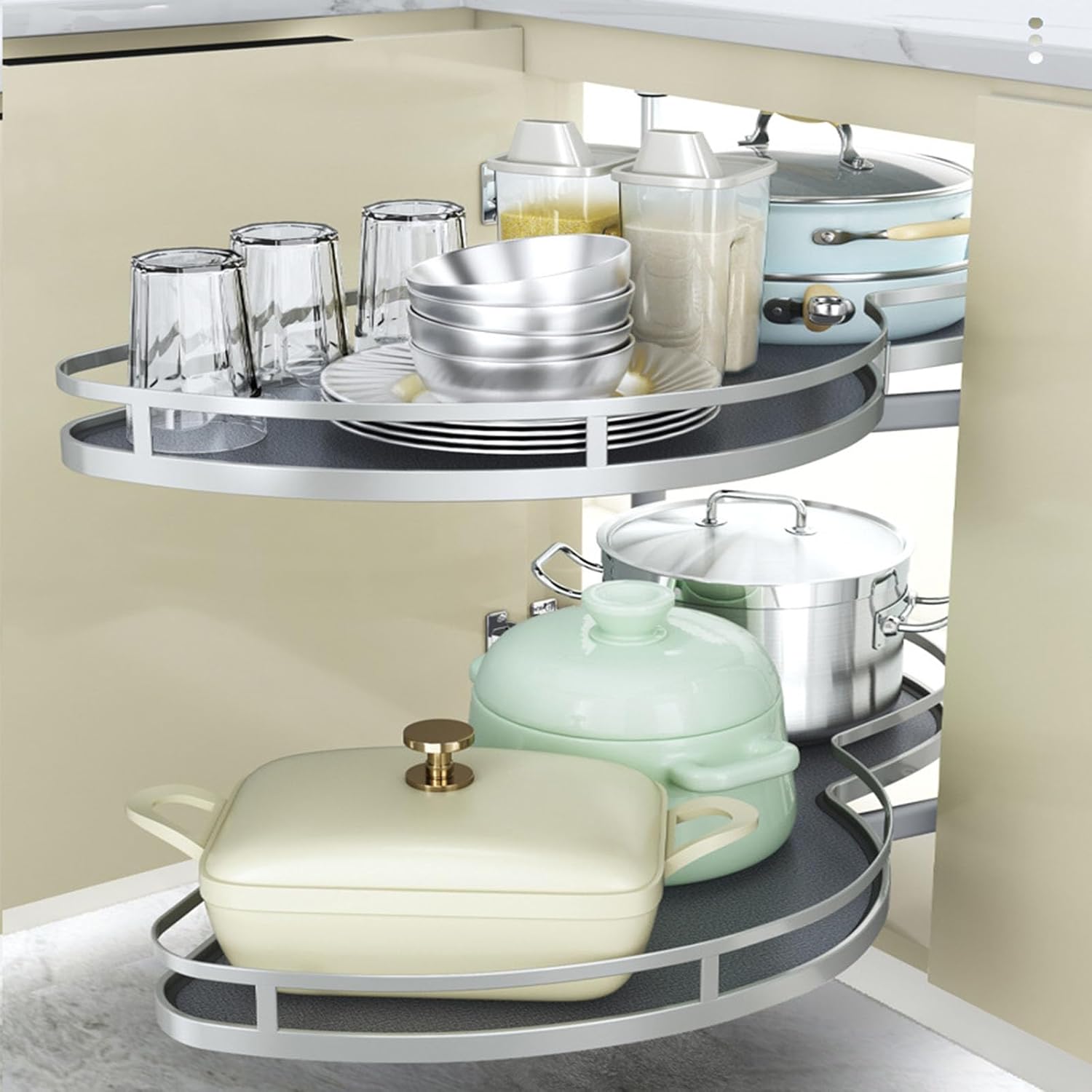 Amazon.com: Blind Corner Cabinet Pull Out, 2 Tiers Swing Tray Spice ...