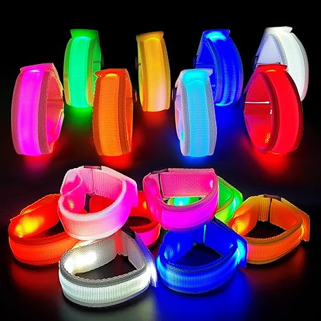 Amazon.com: M.best 16pcs LED Light Up Bracelets Glow Flashing ...