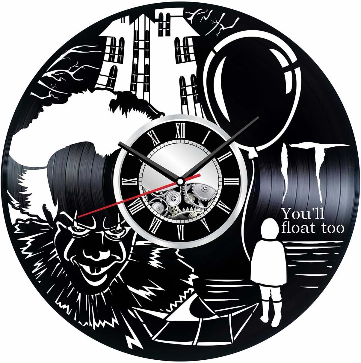 Amazon.com: It Stephen King Wall Clock Made of Vintage Vinyl Records ...