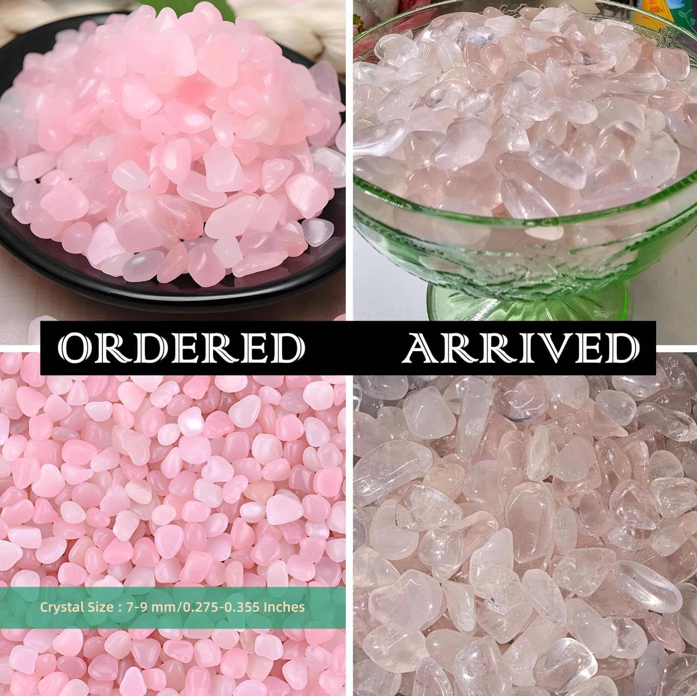 Amazon.com: SigMntun Polished Rose Quartz Crystal Chips 200 Pcs - 10 oz ...