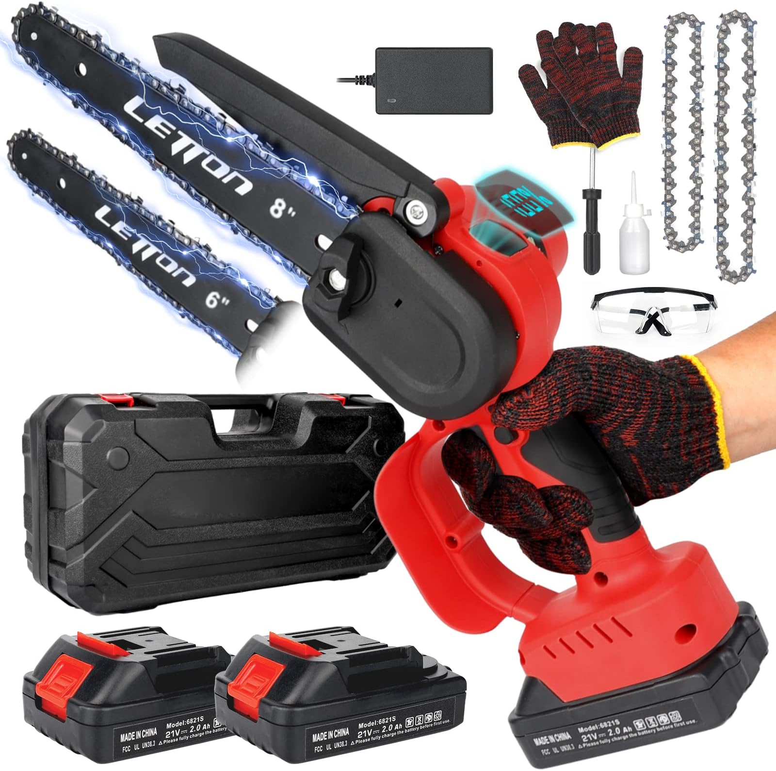 Amazon.com: Battery Powered Cordless Mini Chainsaw 8 inch with ...