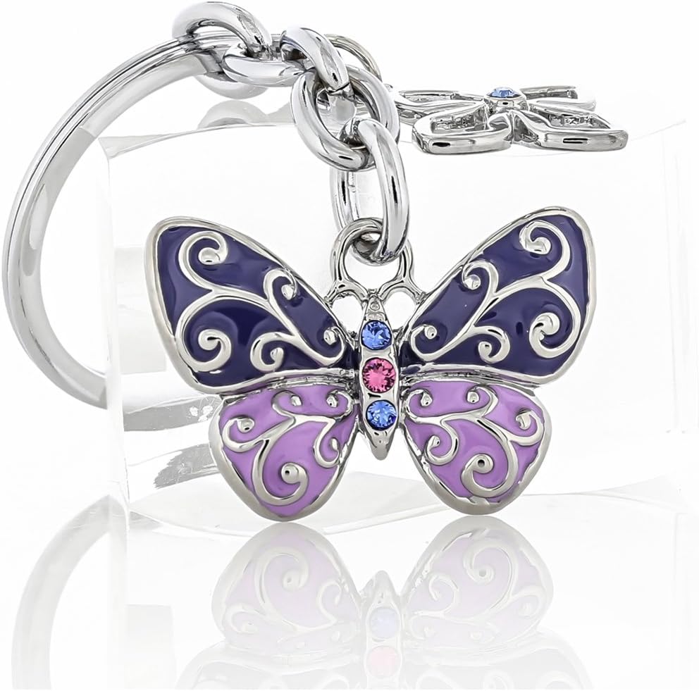 Amazon.com: Baron-Jewelry Butterfly Key Chain with a Swirl Design and ...