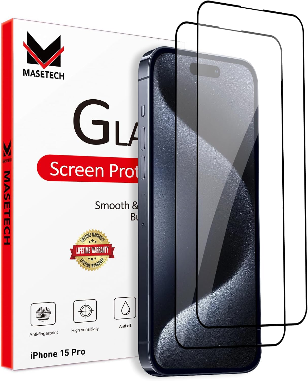 Amazon.com: MASETECH Screen Protector Tempered Glass Compatible with ...