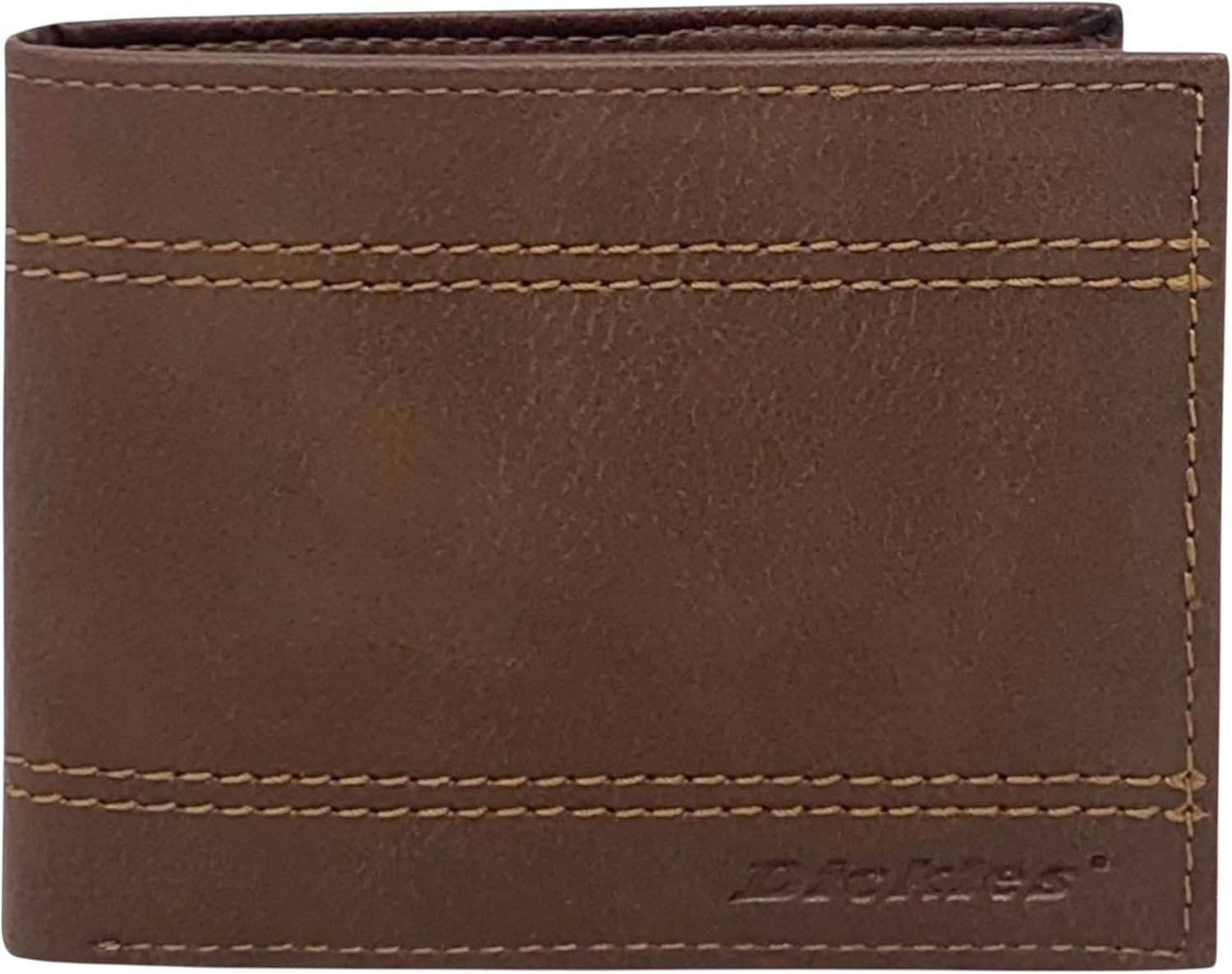Amazon.com: Dickies Men’s Classic Faux Leather Bifold Wallet (Brown ...