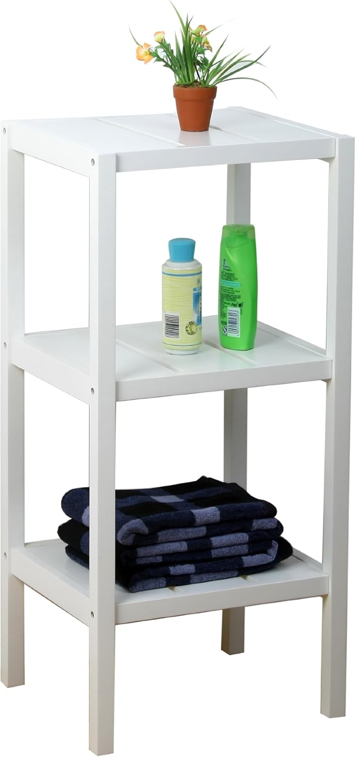 Amazon.com: 5G Imports Home Basics 3-Tier Shelving Unit, White : Home ...