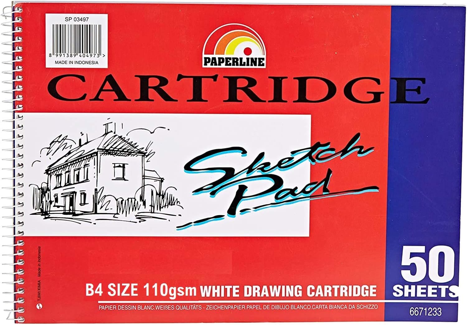 Paperline Sketch Book - B4 Size, 110gsm, 50 Sheets : Amazon.ae: Office ...
