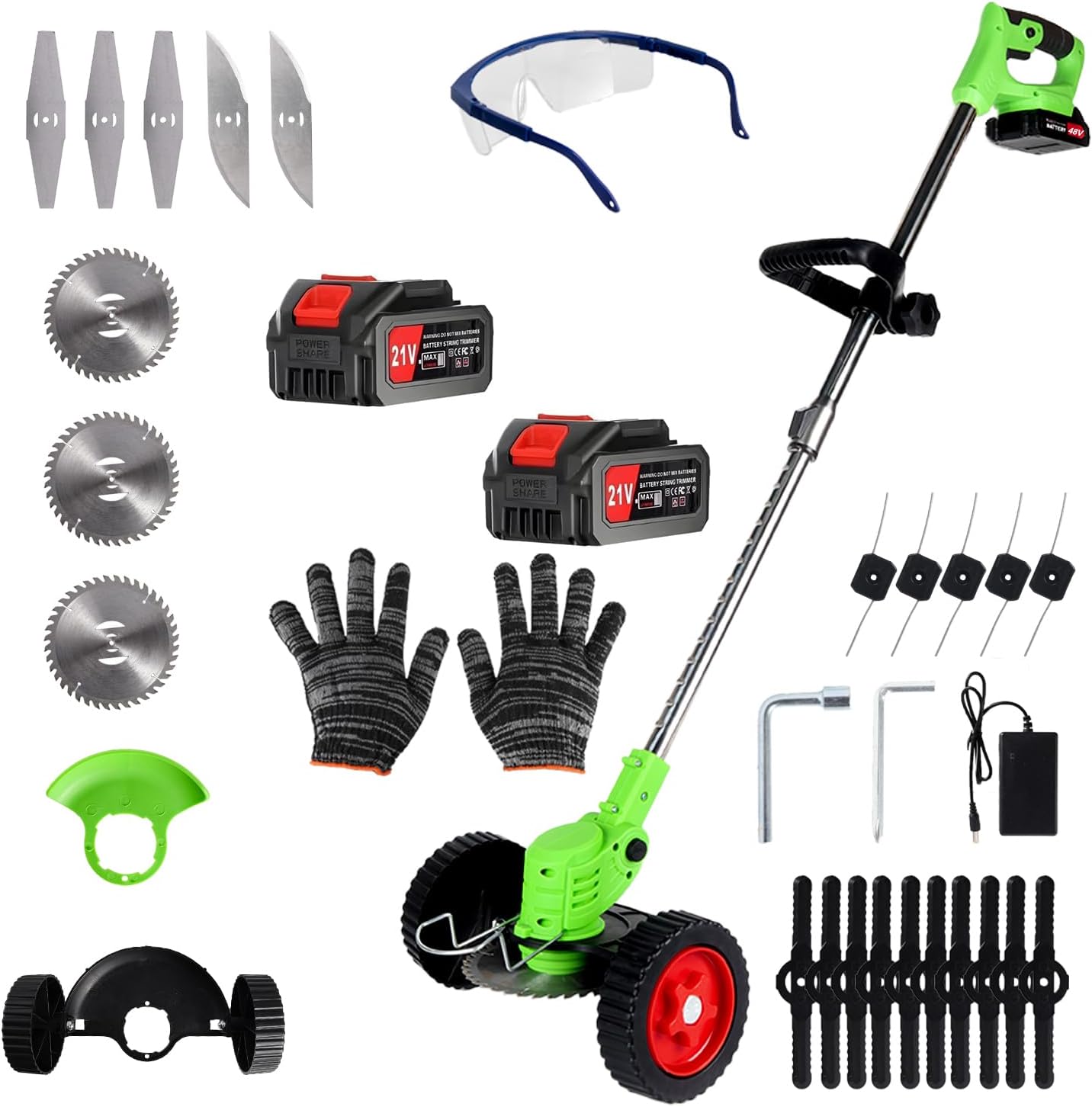 Amazon.com : Electric Weed Wacker Cordless Eater 2 Battery, Foldable ...