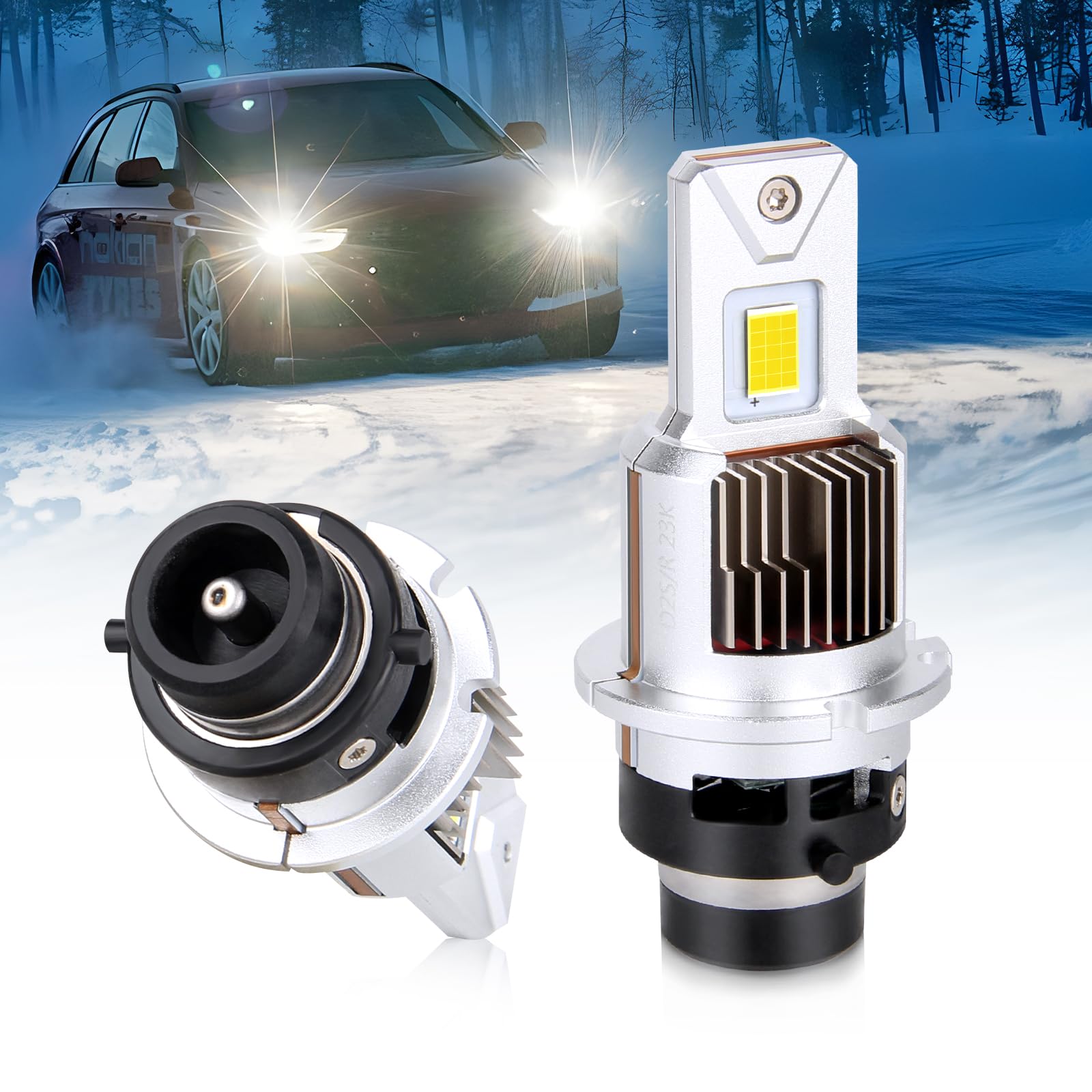 OPP ULITE D2S Led Headlight Bulbs, Real Plug & Play, 1:1 with HID Bulb ...