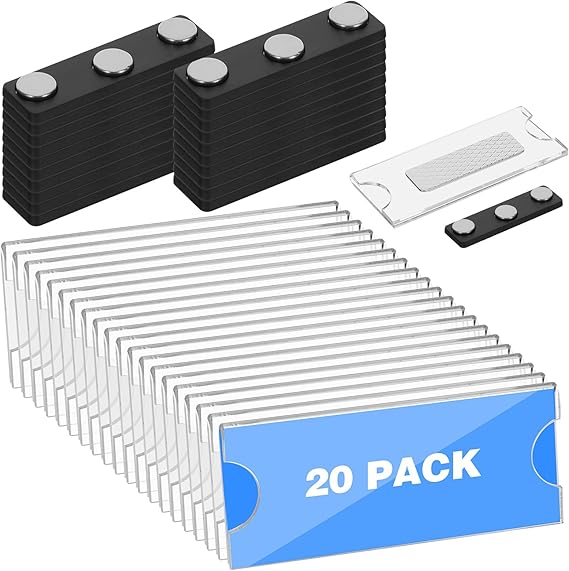 Amazon.com : 20 Pack Magnetic Name Tags Kit, Reusable Magnetic Name ...