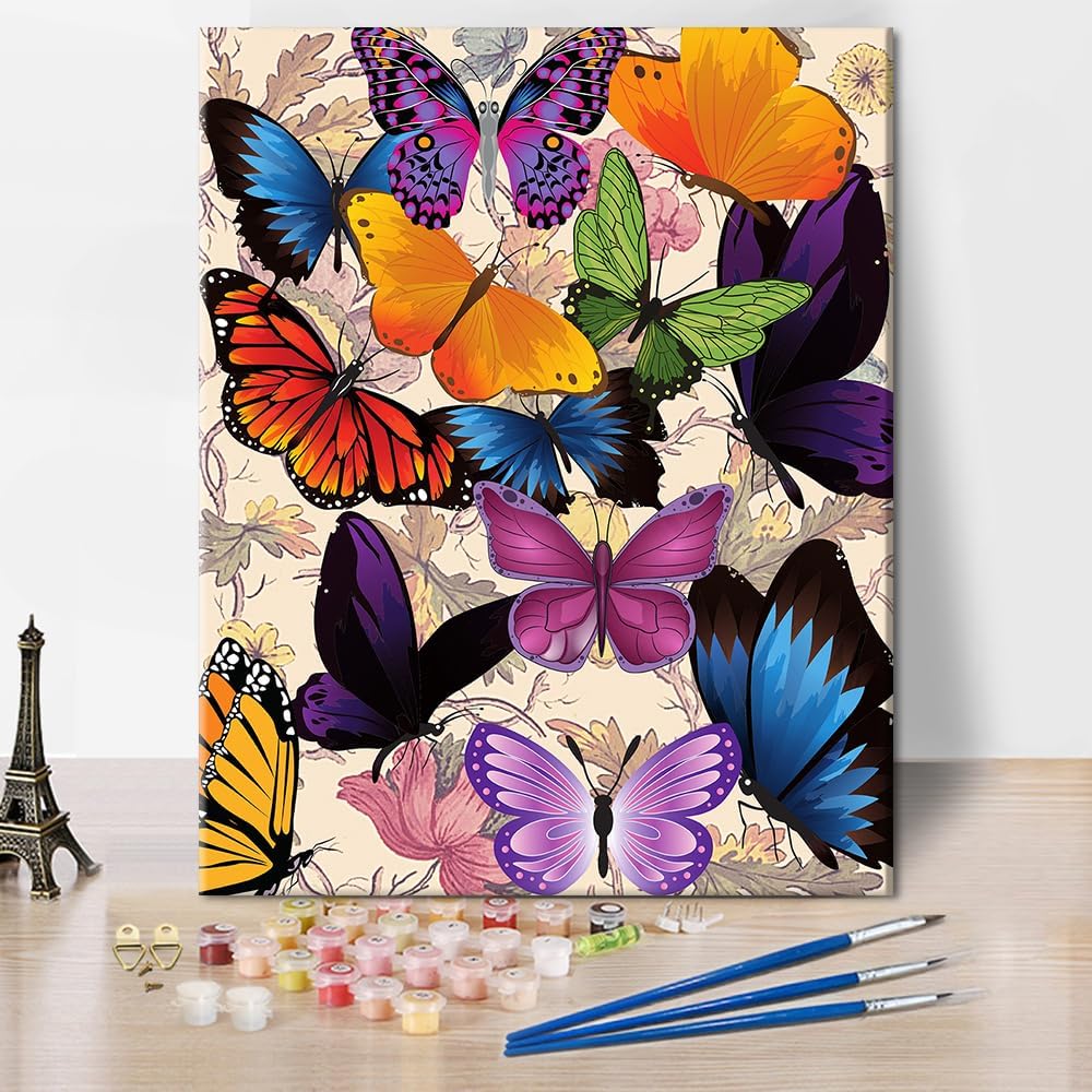 TISHIRON Paint by Number for Adult, Beautiful Butterfly Painting by ...