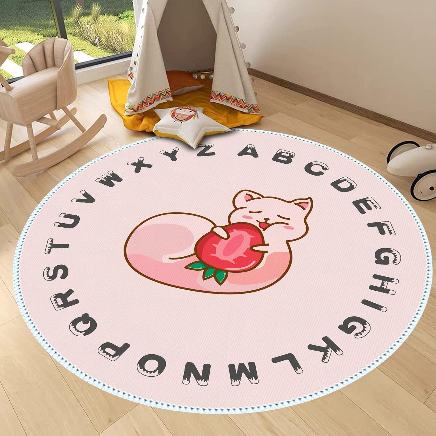 Amazon.com: Round Kids Bedroom Playroom School Classroom Learning Rug ...