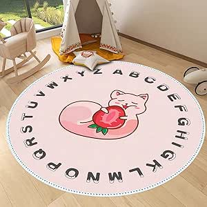 Amazon.com: Round Kids Bedroom Playroom School Classroom Learning Rug ...