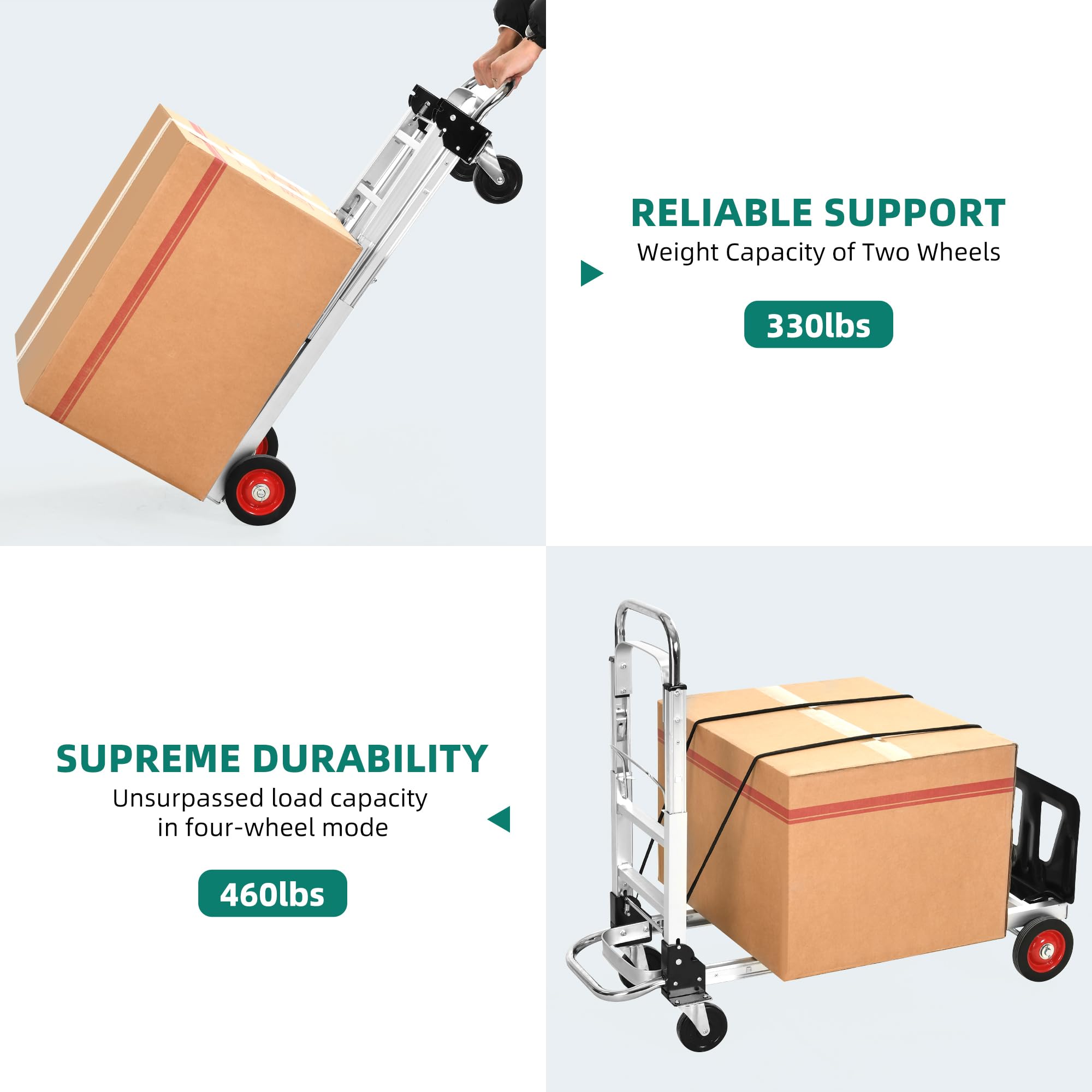 Snapklik.com : YITAHOME 2 In 1 Folding Hand Truck, Heavy Duty ...