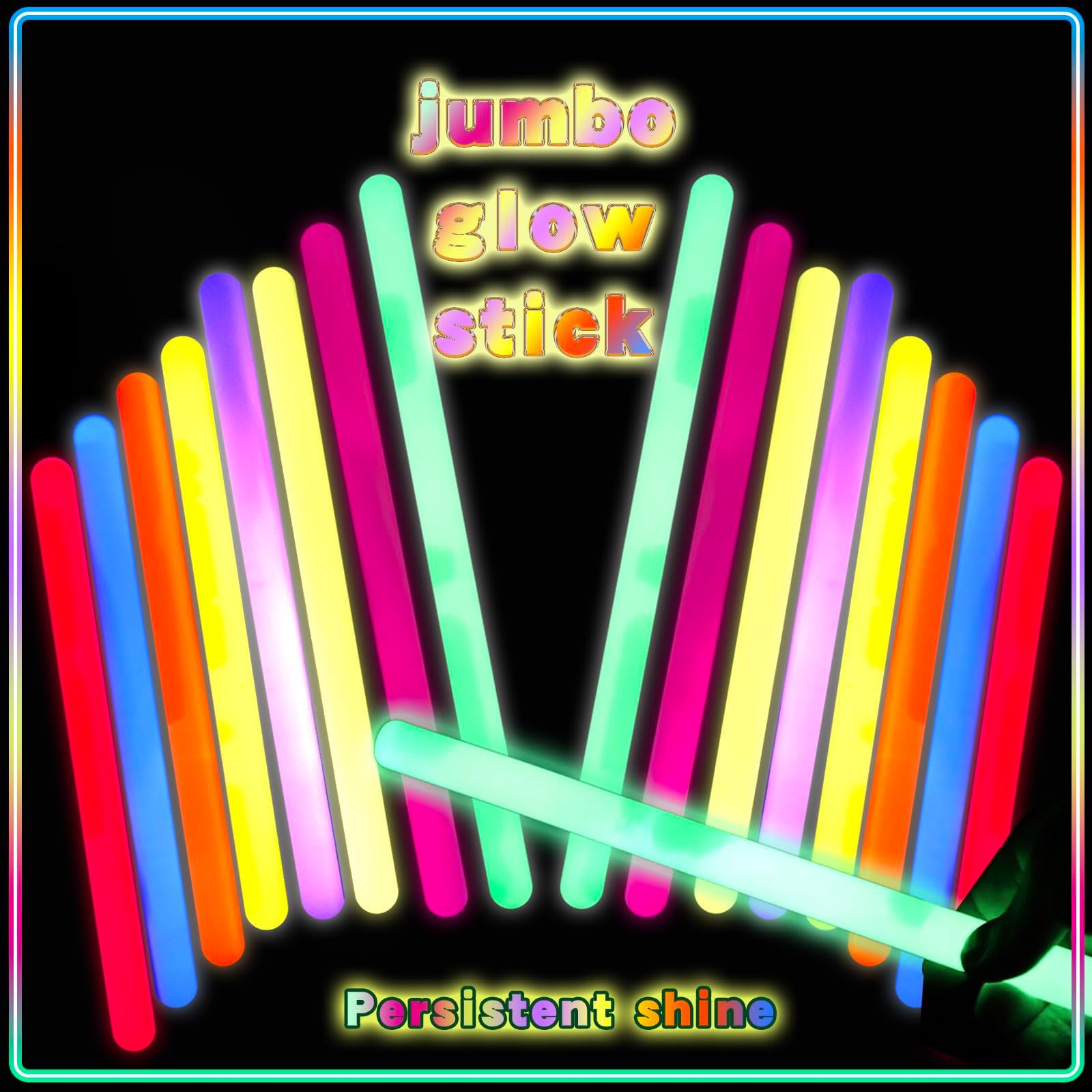 Amazon.com: OMNISAFE 48 Ultra Bright Large Glow Sticks with 48 Black PE ...