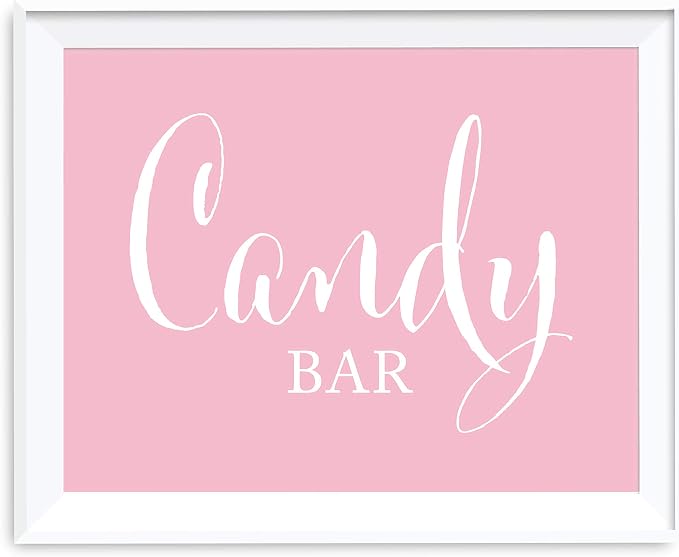 Amazon.com: Andaz Wedding Party Signs, Blush Pink, 8.5x11-inch, Candy ...