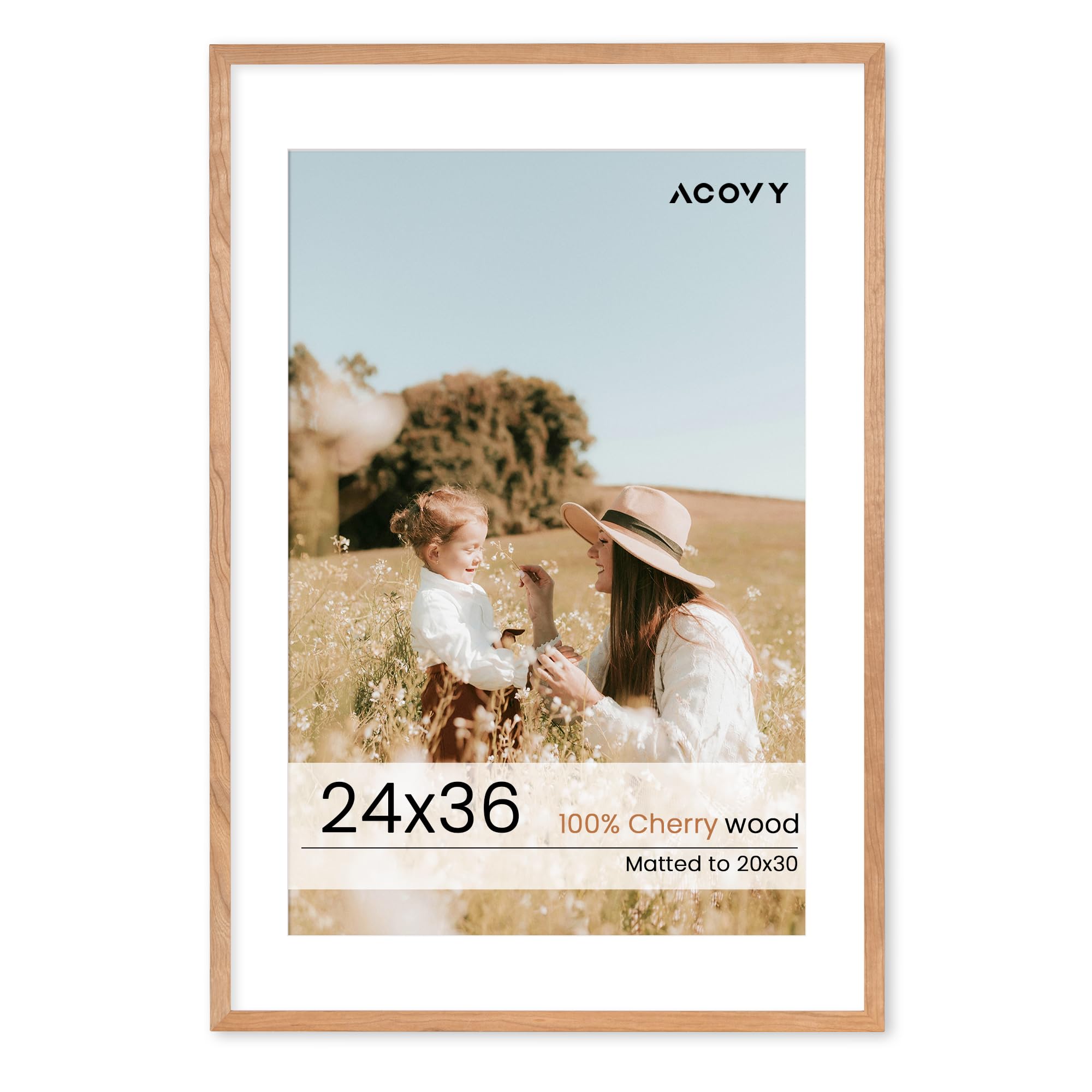 Amazon.com - Acovy 24x36 Poster Frame, Solid Wood Cherry Wood 24x36 ...