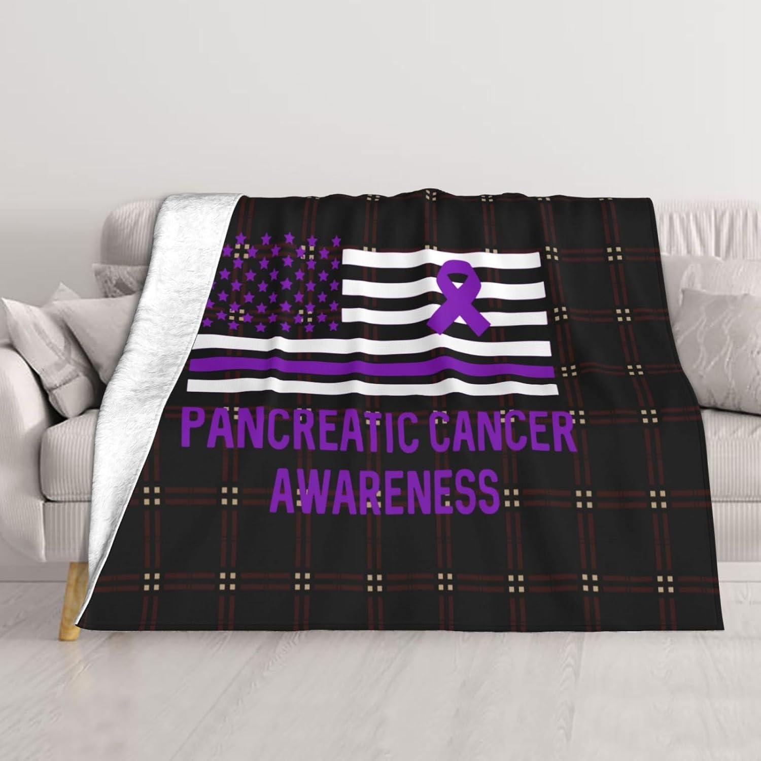 Amazon.com: Pancreatic Cancer Awareness Throw Blanket for Couch Sofa Or ...