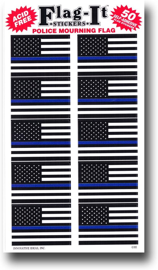 Amazon.com: Fundraising For A Cause | Blue Line Heart Stickers - Police ...