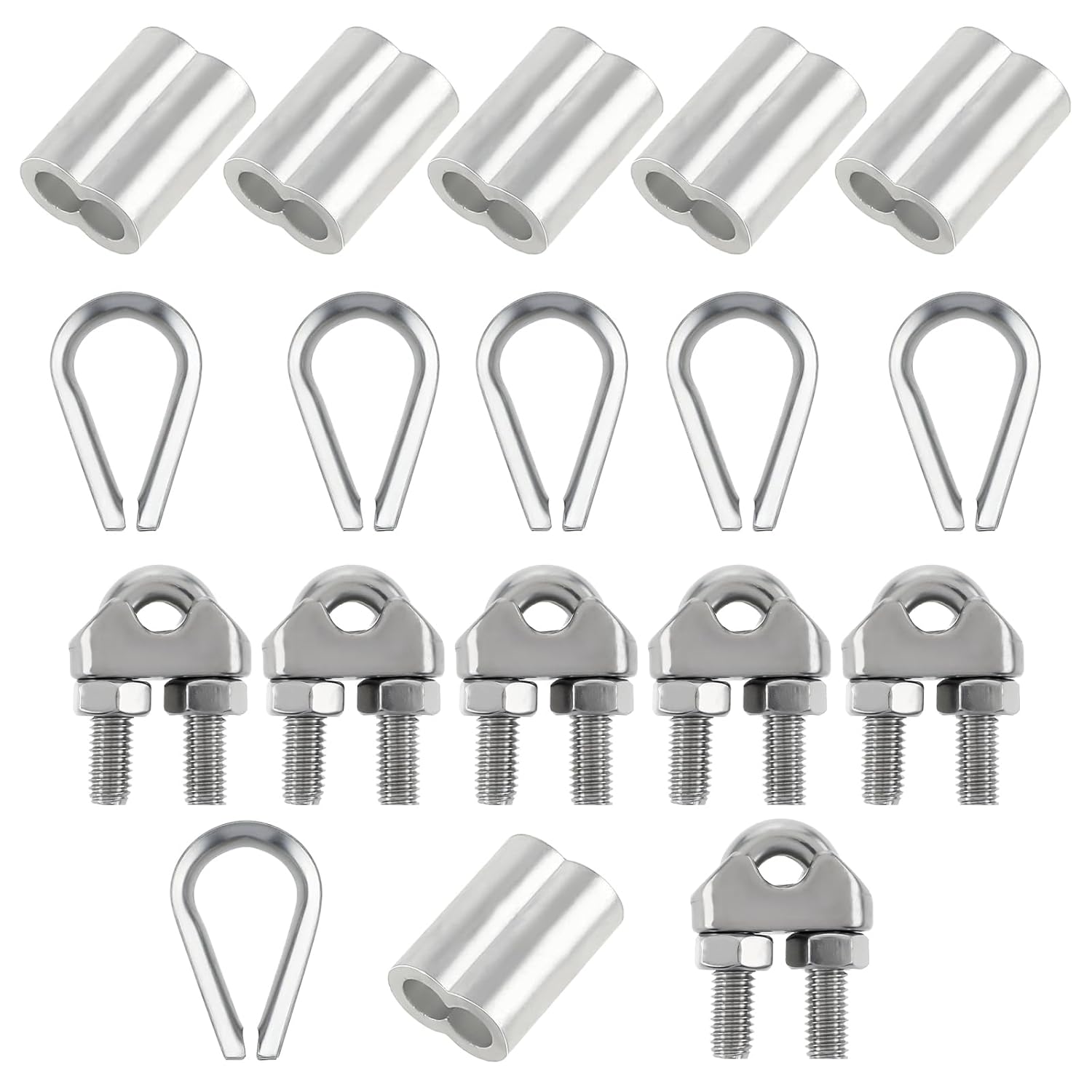 Wire Rope Cable Clip, 1/4 Inch Wire Rope Clamp Cable Clamps Silver ...