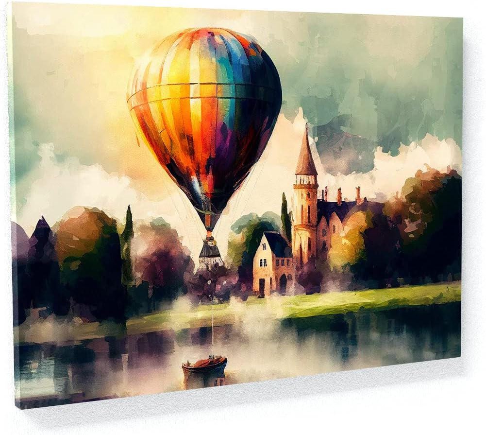 Amazon.com: Sense Canvas Hot Air Balloon 15 Canvas Art - Home Decor ...