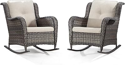 Amazon.com: Joyside Outdoor Swivel Rocker Patio Chairs Set of 2 ...