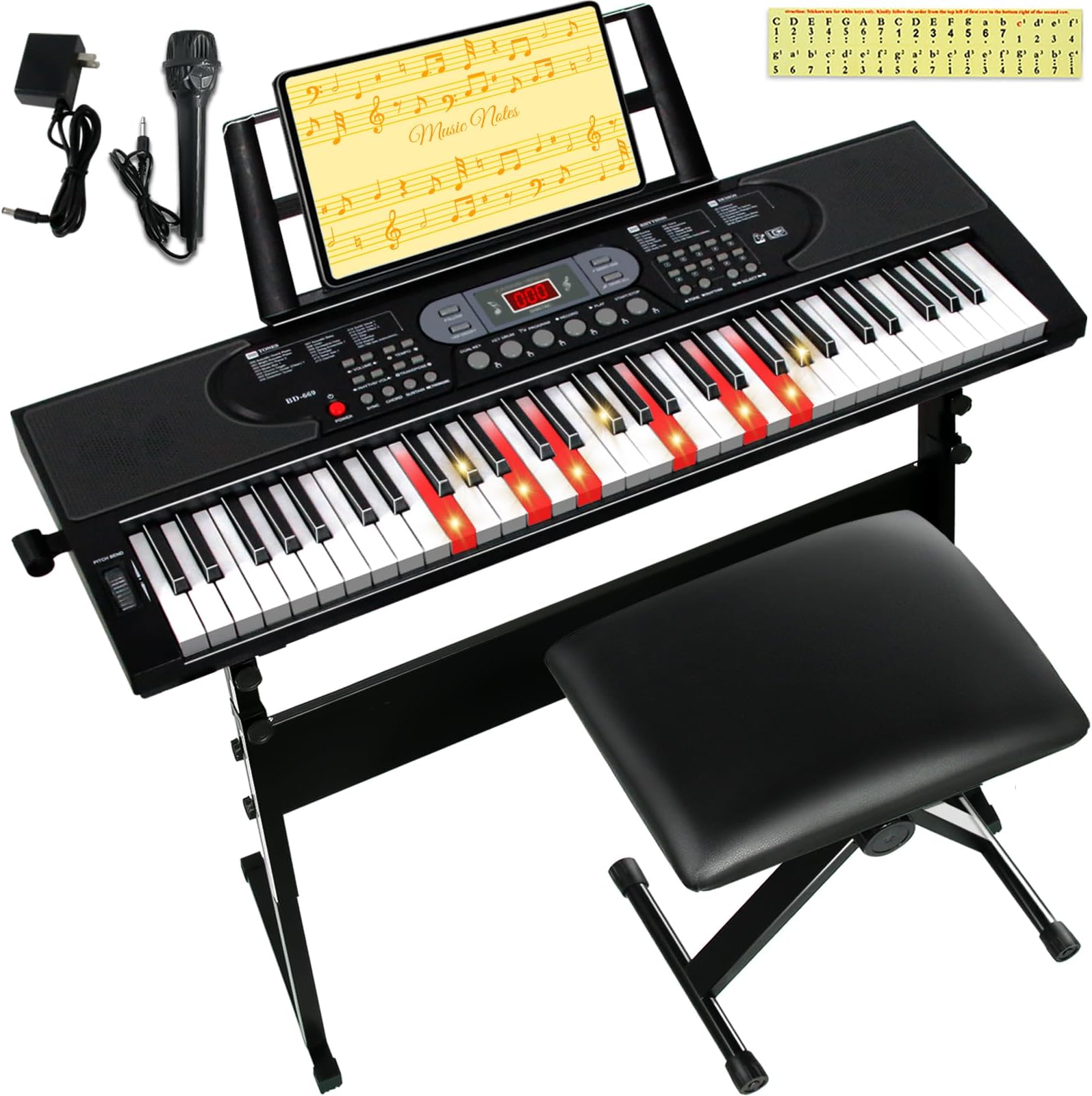 Amazon.com: AQNIEGEP Keyboard Piano 61 Key Piano Keyboard Electric ...