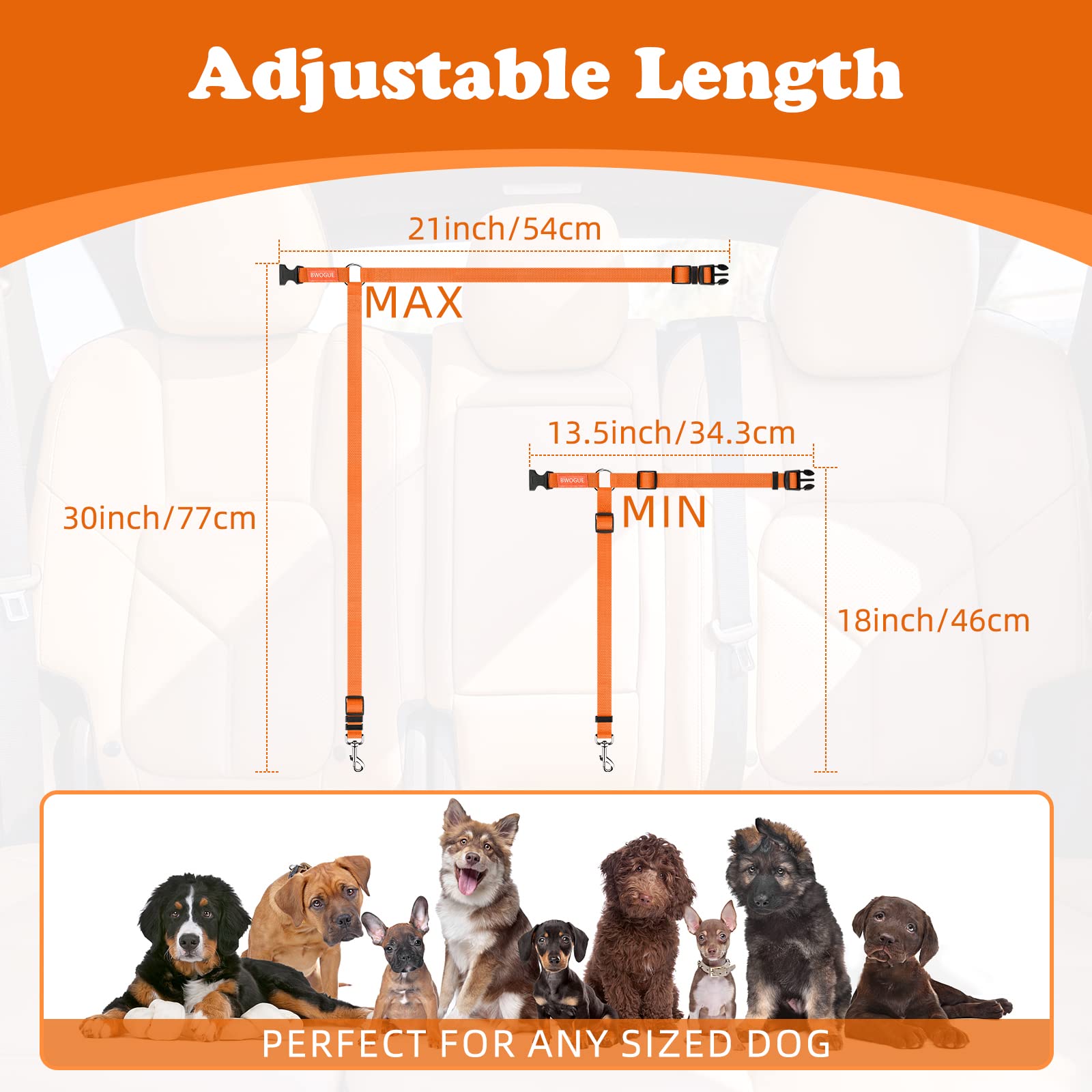 Snapklik.com : BWOGUE Pet Dog Cat Seat Belts, Car Headrest Restraint ...