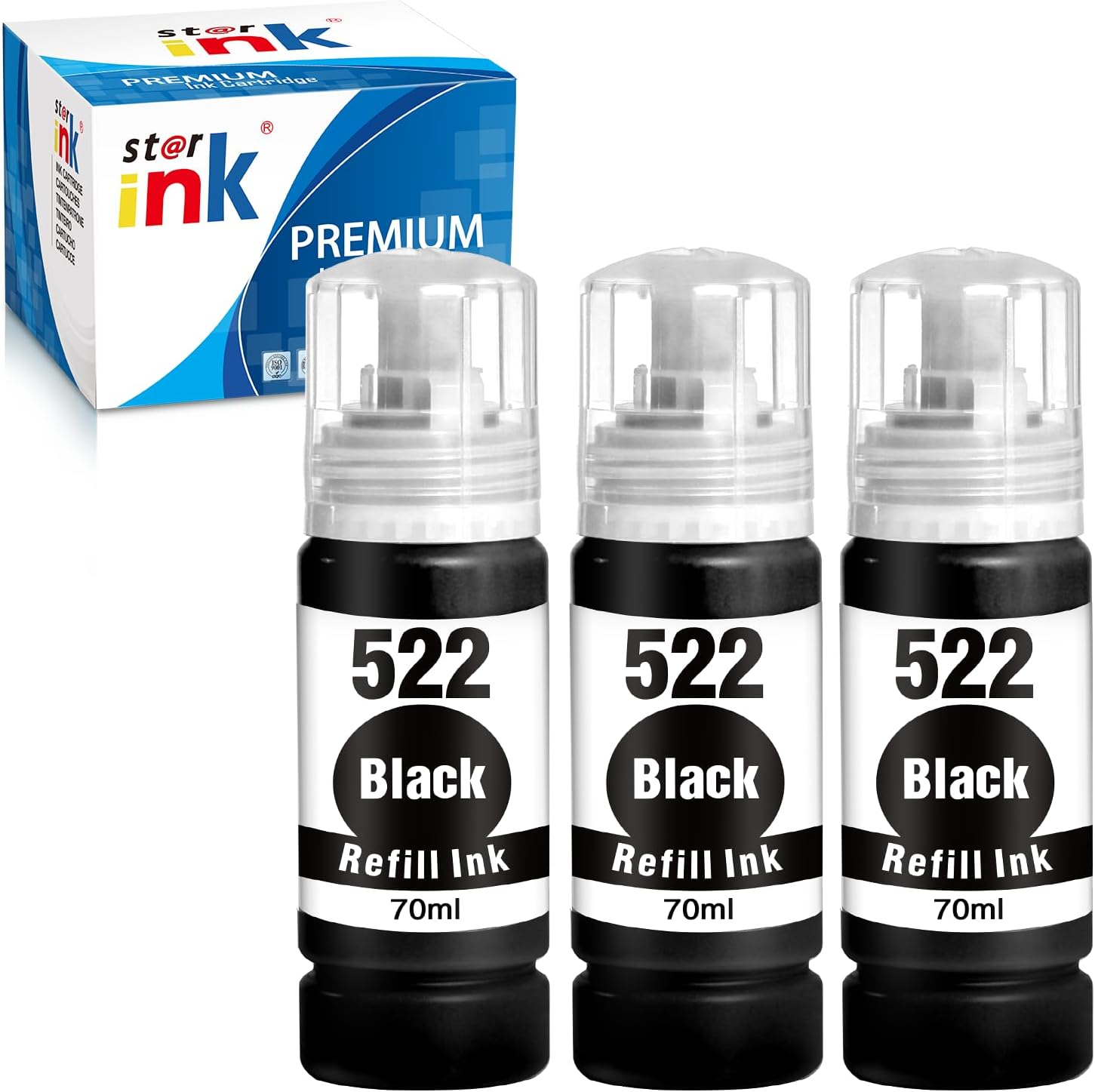 Amazon.com : T522 522 Black Ink Replacement for Epson 522 Ink Refill ...