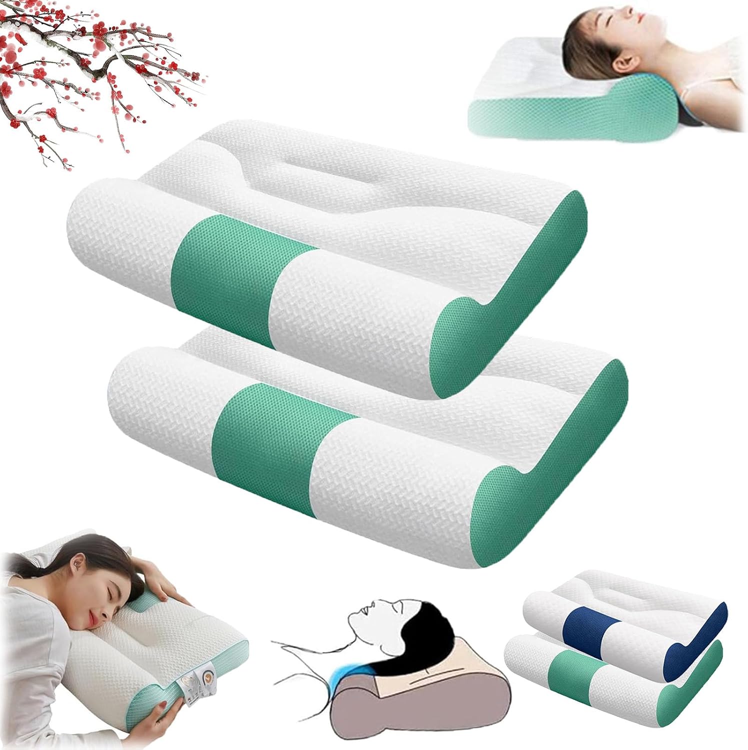 Amazon.com: Nimecal Ergonomic Goose Down Pillow, Sleep Enhancing ...