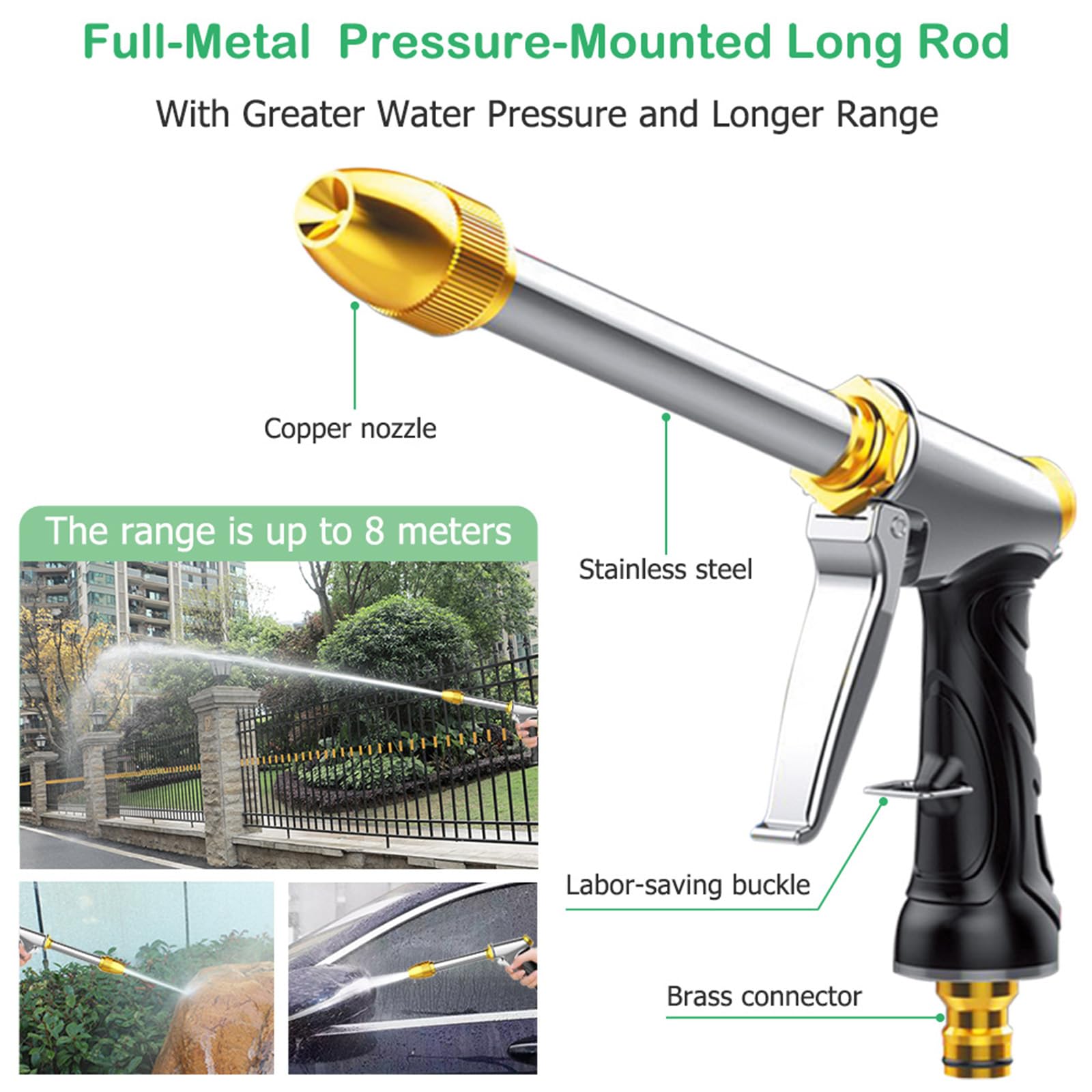Snapklik.com : Coil Garden Hose 25ft, EVA Flexible Recoil Garden Hose ...