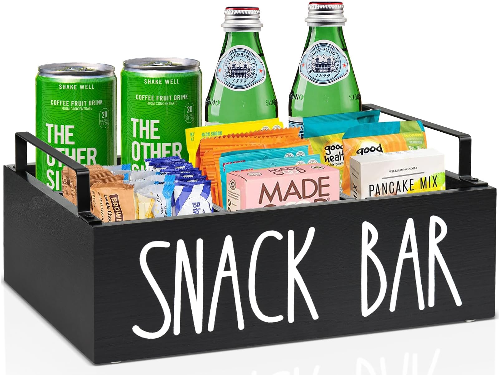 Amazon.com: Snack Organizer for Countertop, Wood Snack Storage Bins ...