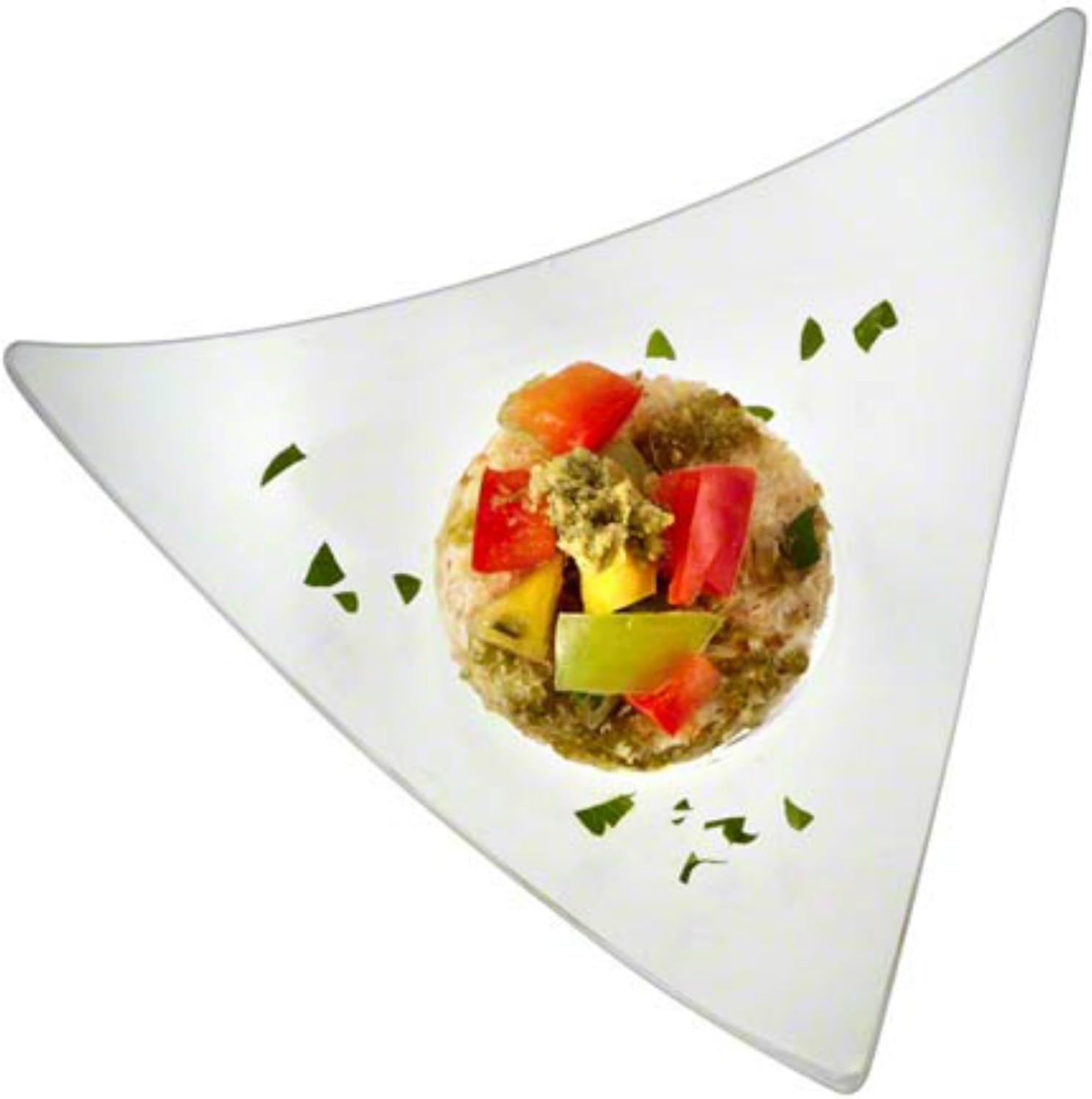 Amazon.com | 50 White Plastic Mini Triangle Dessert Plates 50 Shooting ...