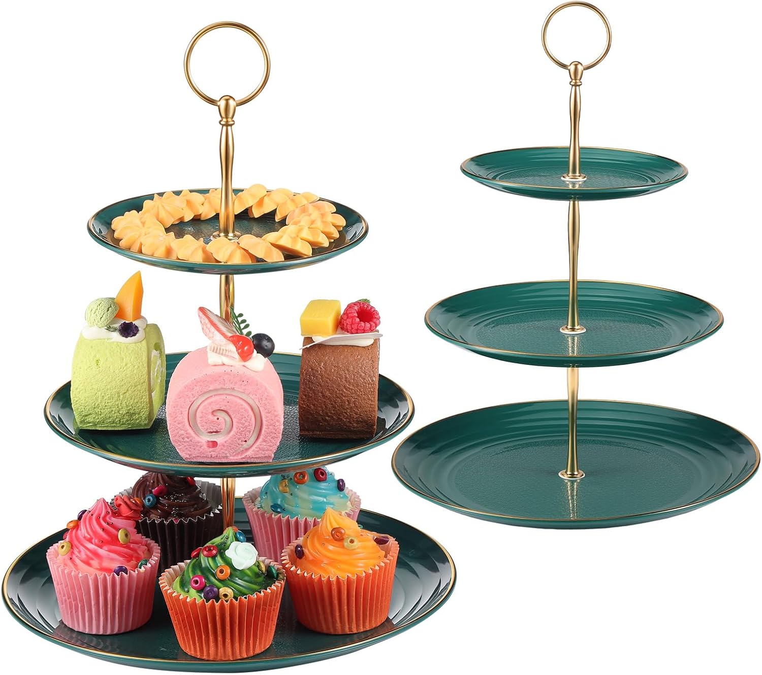 TsunNee 2-Pack 3-Tier Cake Stand Cupcake Holder, Dessert Plates Cakes ...