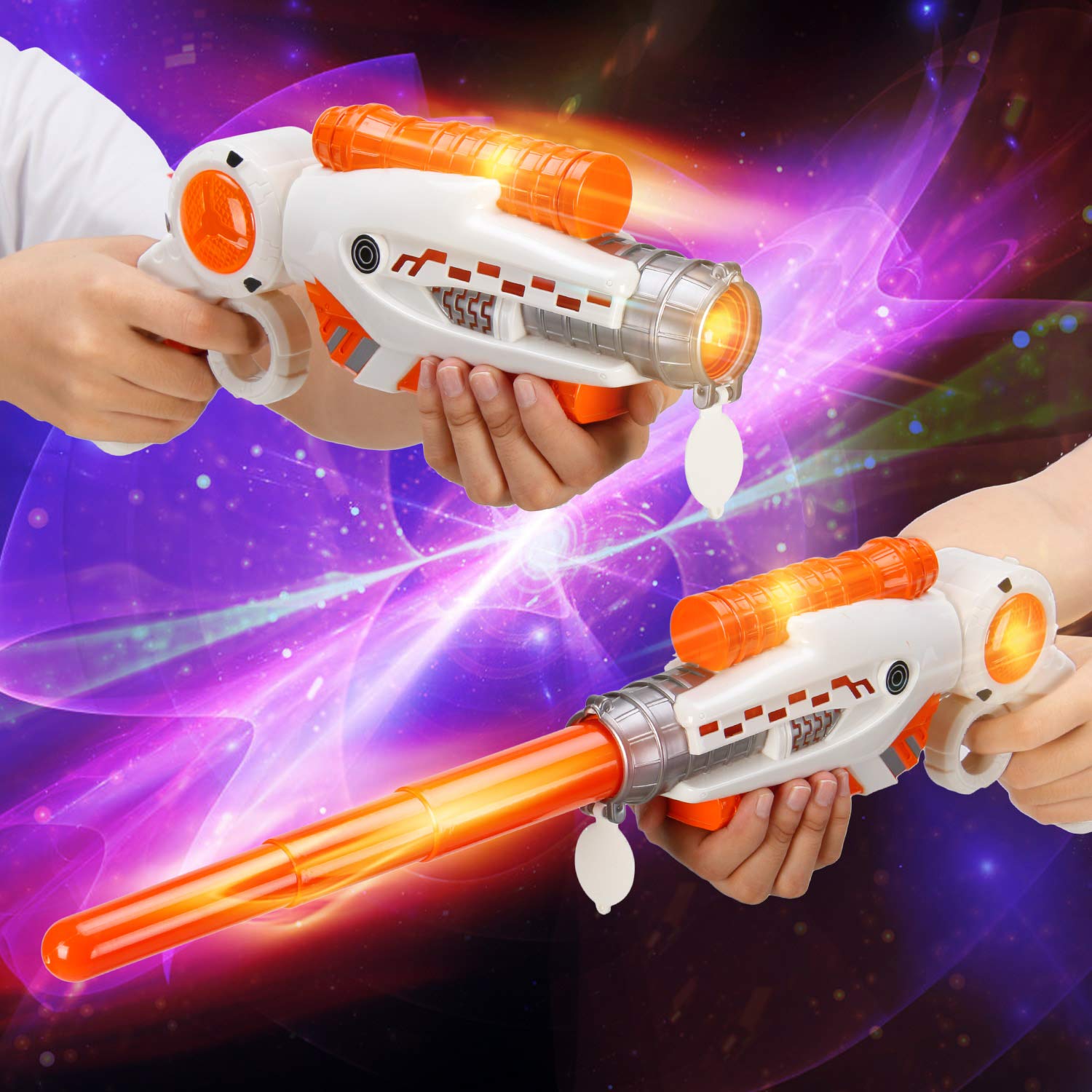 Liberty Imports 2-in-1 Transforming Gun Sword Light Up Saber Space ...