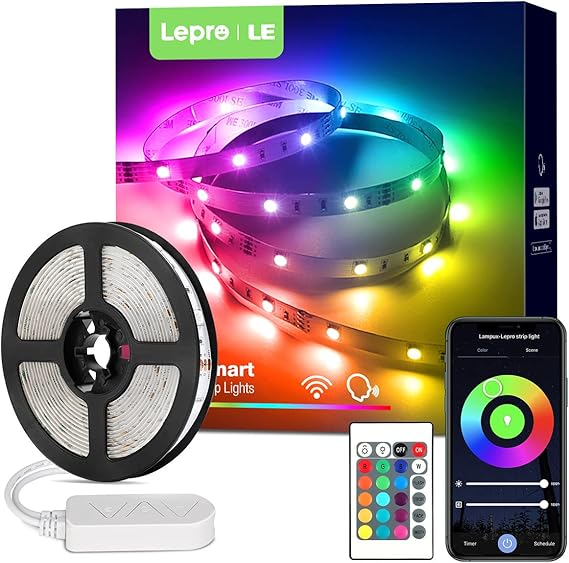 LE Alexa LED Strip Light 5m, Smart WiFi App Control RGB LED Strip, 150 ...