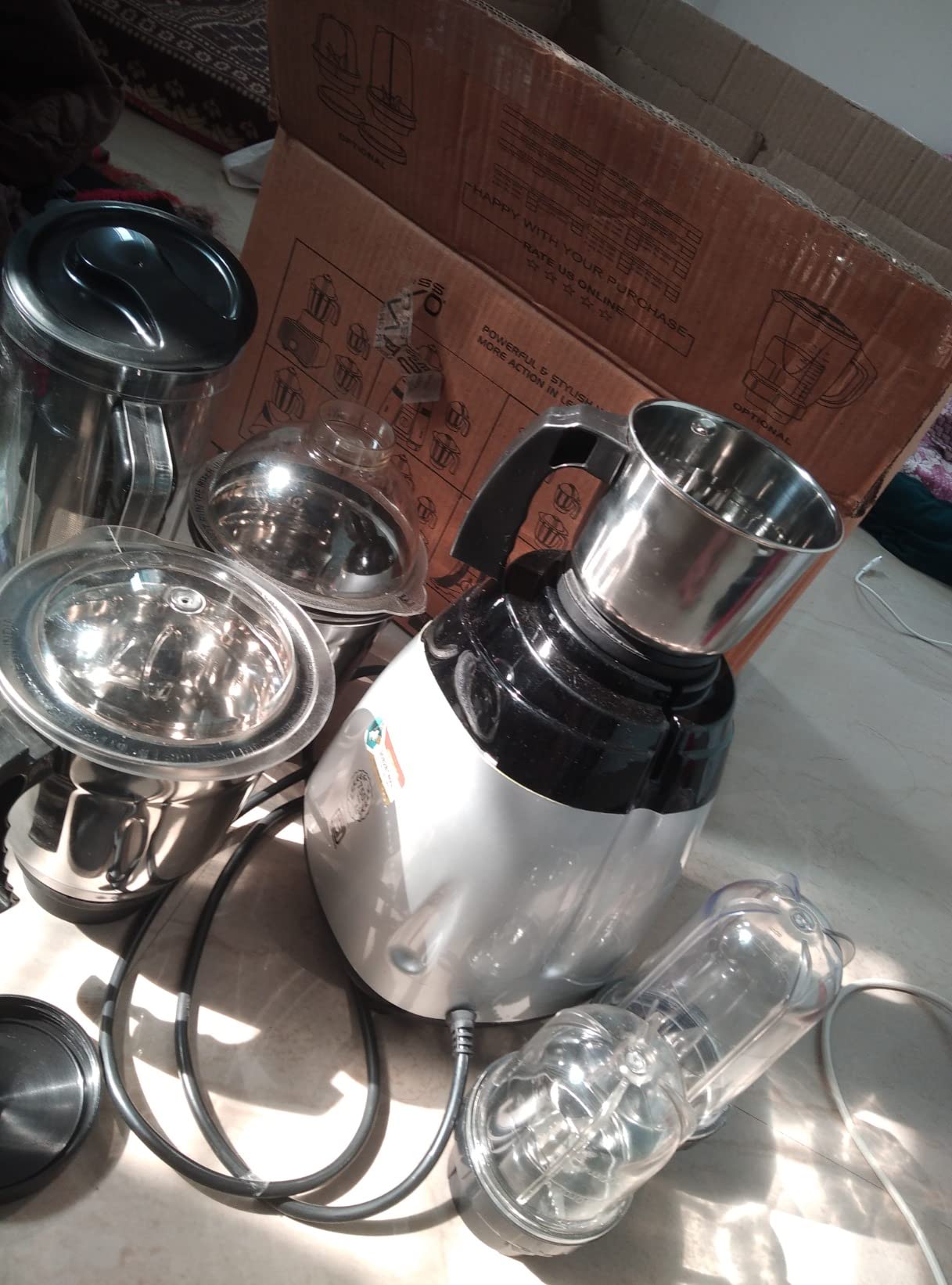 Buy MasterClass Sanyo VGBEP21 750Watts Mixer Juicer Grinder with 6 Jars ...