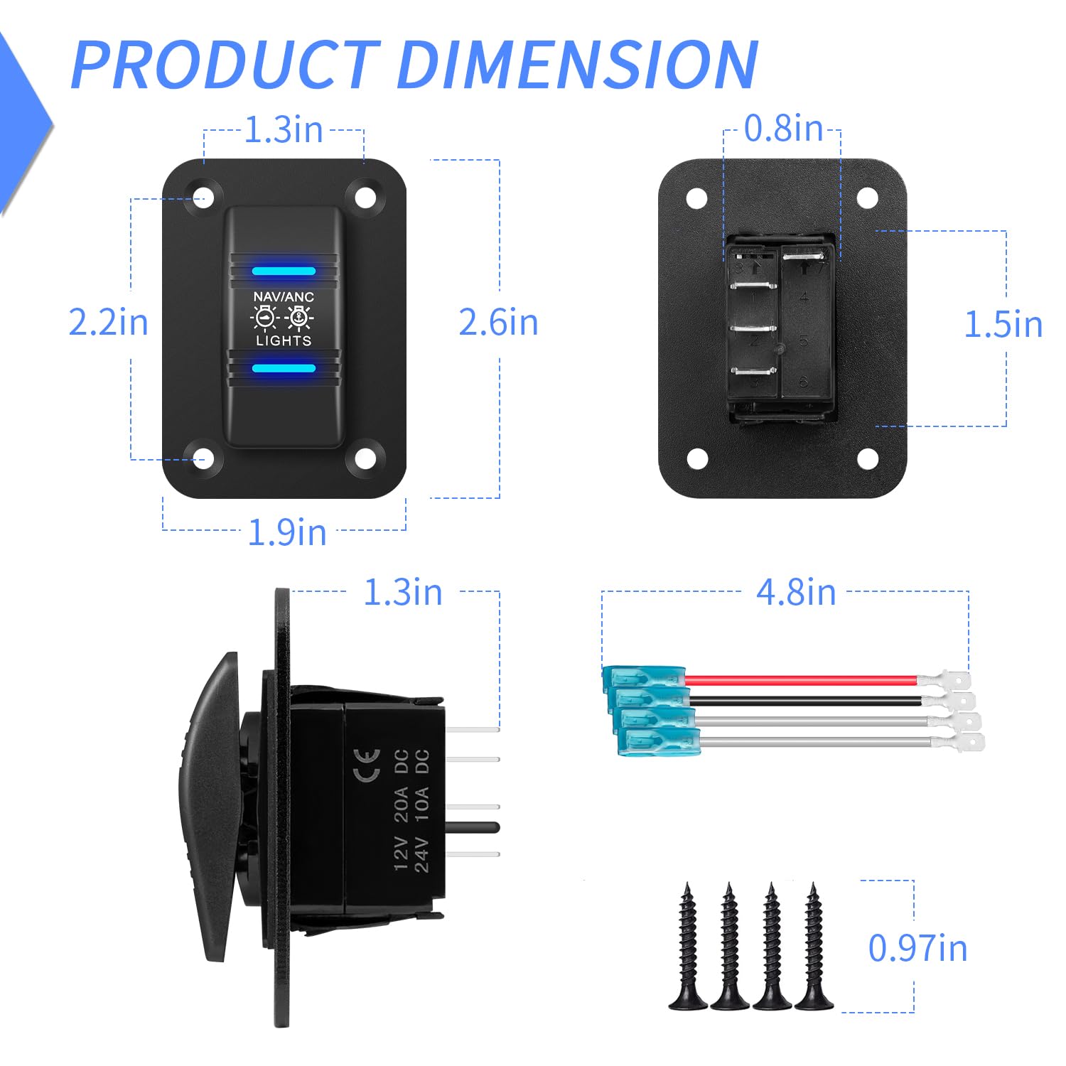 Snapklik.com : FXC 3 Way NAV/ANC Navigation Anchor Lights Rocker Switch ...