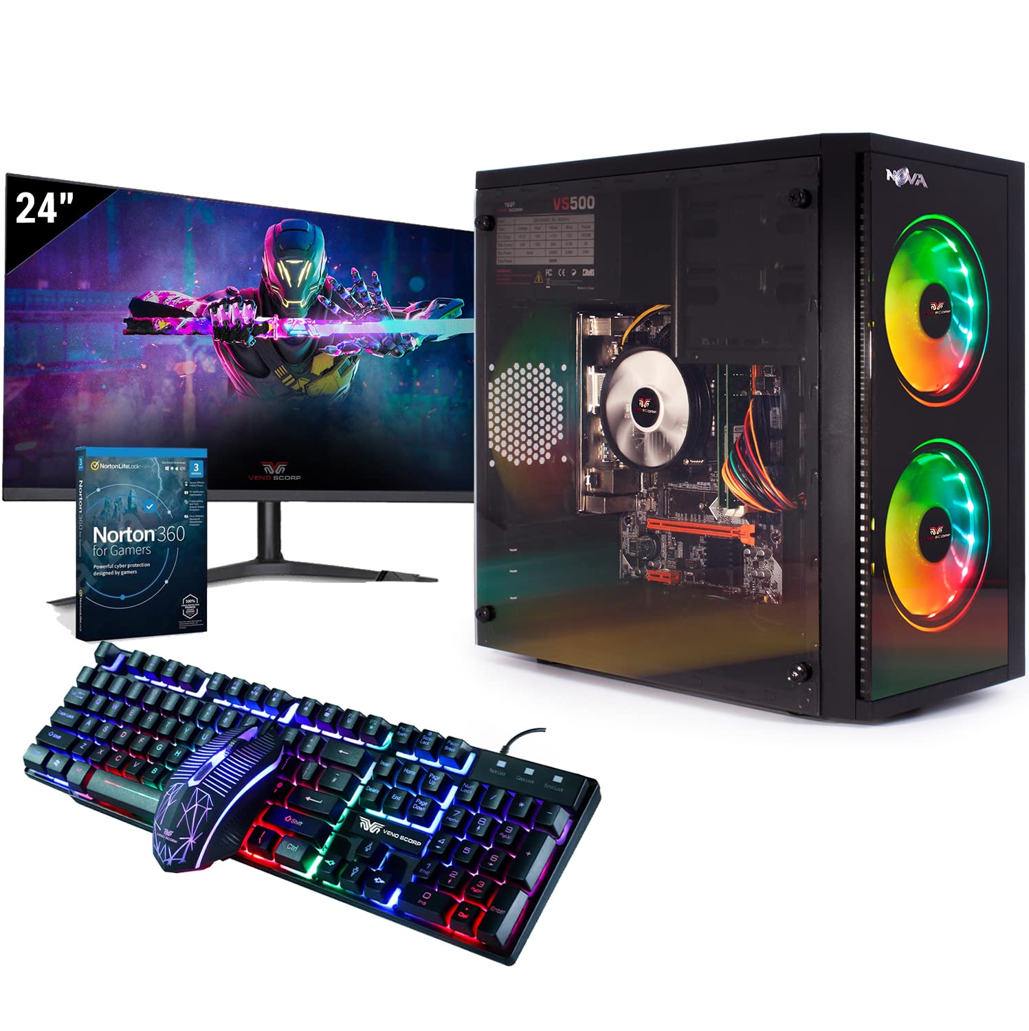 Veno Scorp Gaming PC – 24" Monitor Bundle AMD Ryzen 5 5600G With Radeon ...