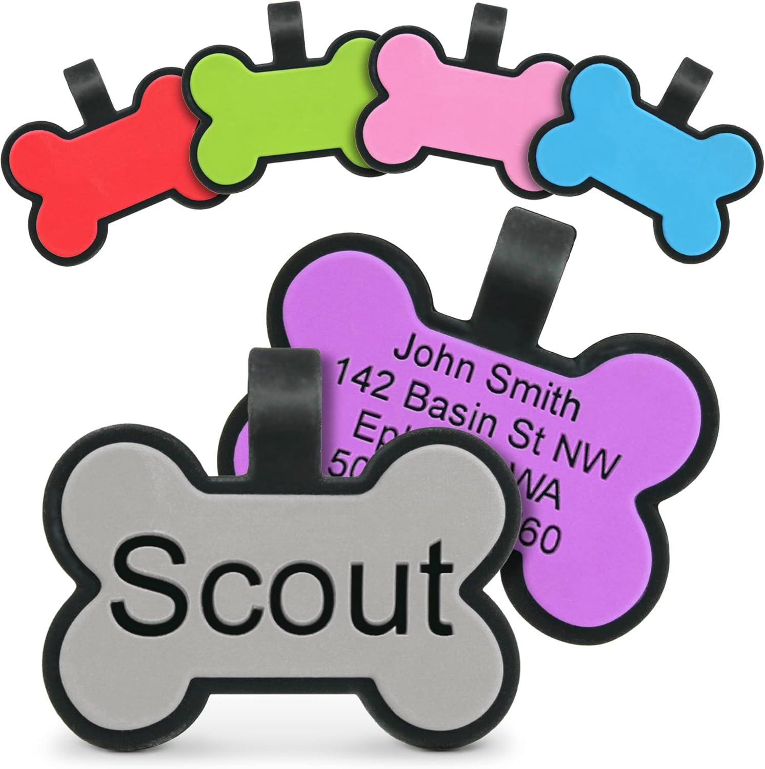 Amazon.com : GoTags Silent Silicone Pet Tag, Personalized Dog Tags and ...