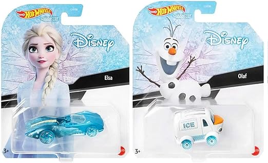 Amazon.com: Hot Wheels Disney Frozen Character Cars, Elsa and Olaf, Die ...