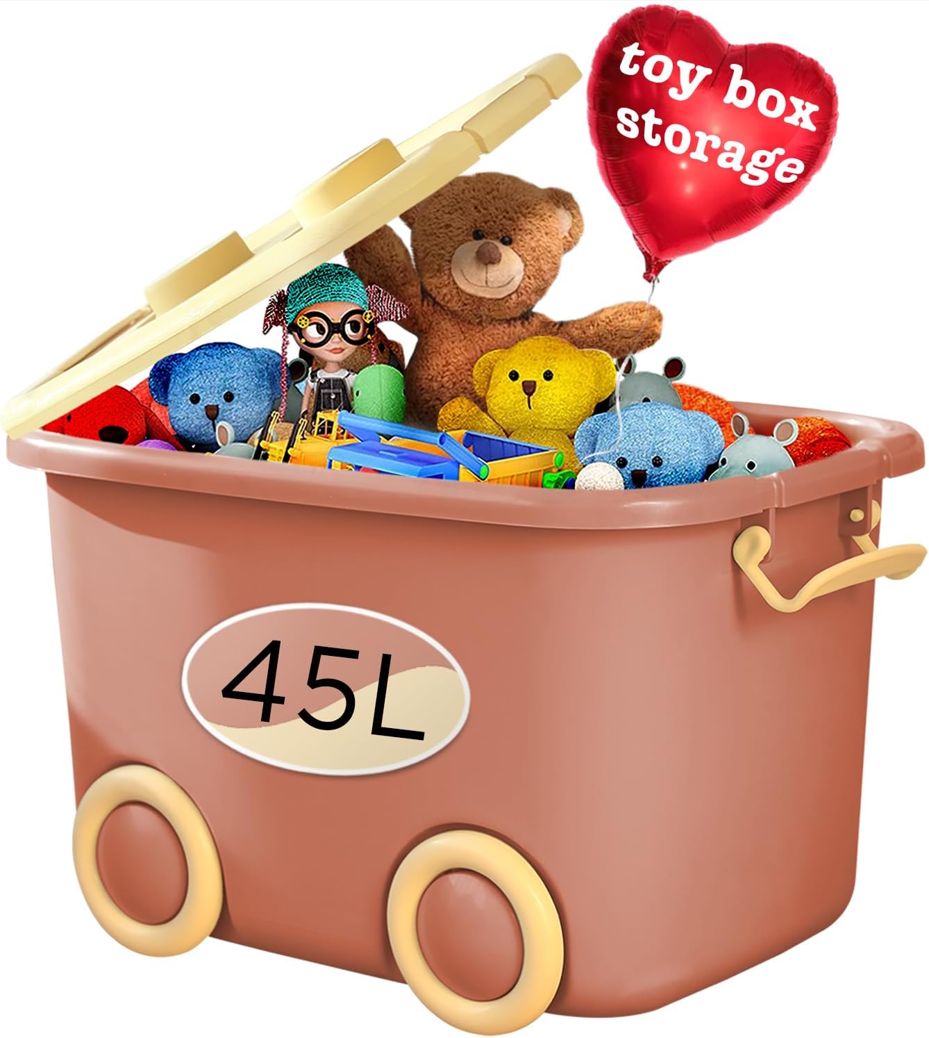 Froppi 45L Toy Box | Toy Storage with Lid | Kids Storage on Wheels ...