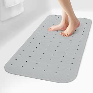 Amazon.com: SelfSuite Extra Long Rubber Bathtub Mat, Non-Slip Shower ...