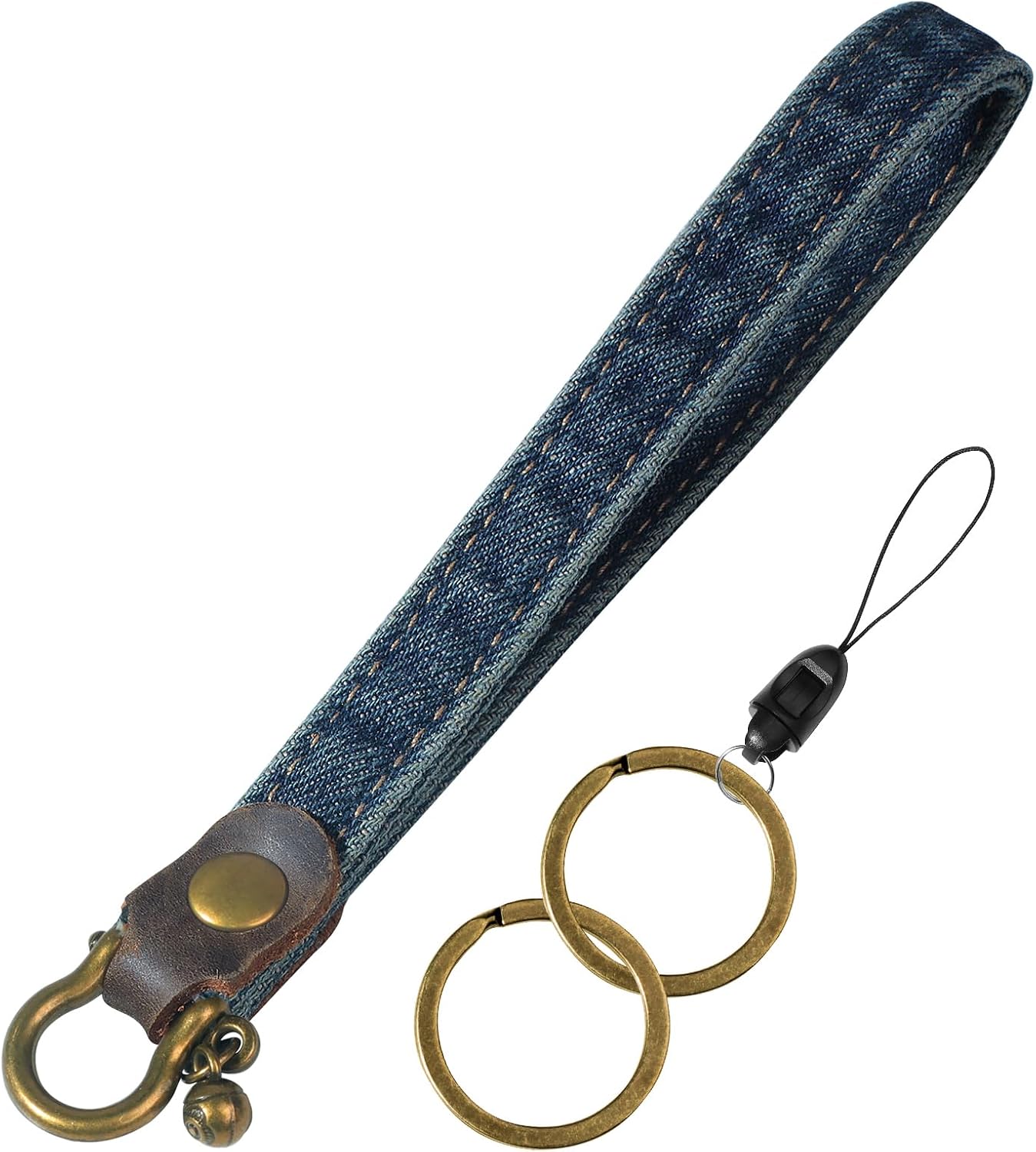 Amazon.com: Fishent Denim Wristlet Keychain for Women Men, Cute Key ...